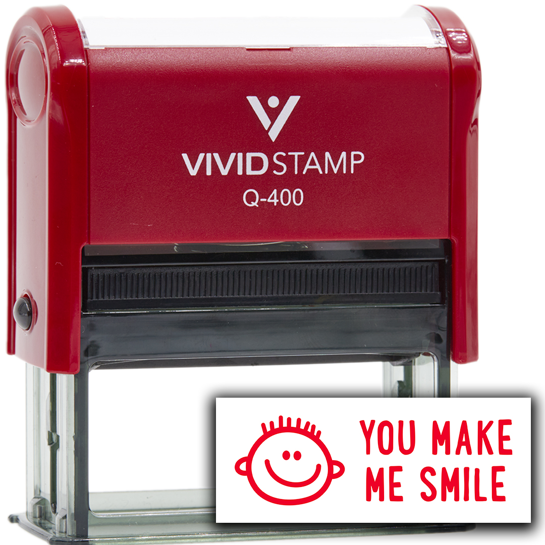 Vivid Stamp You Make Me Smile Self Inking Rubber Stamp (Red Ink) - Q ...