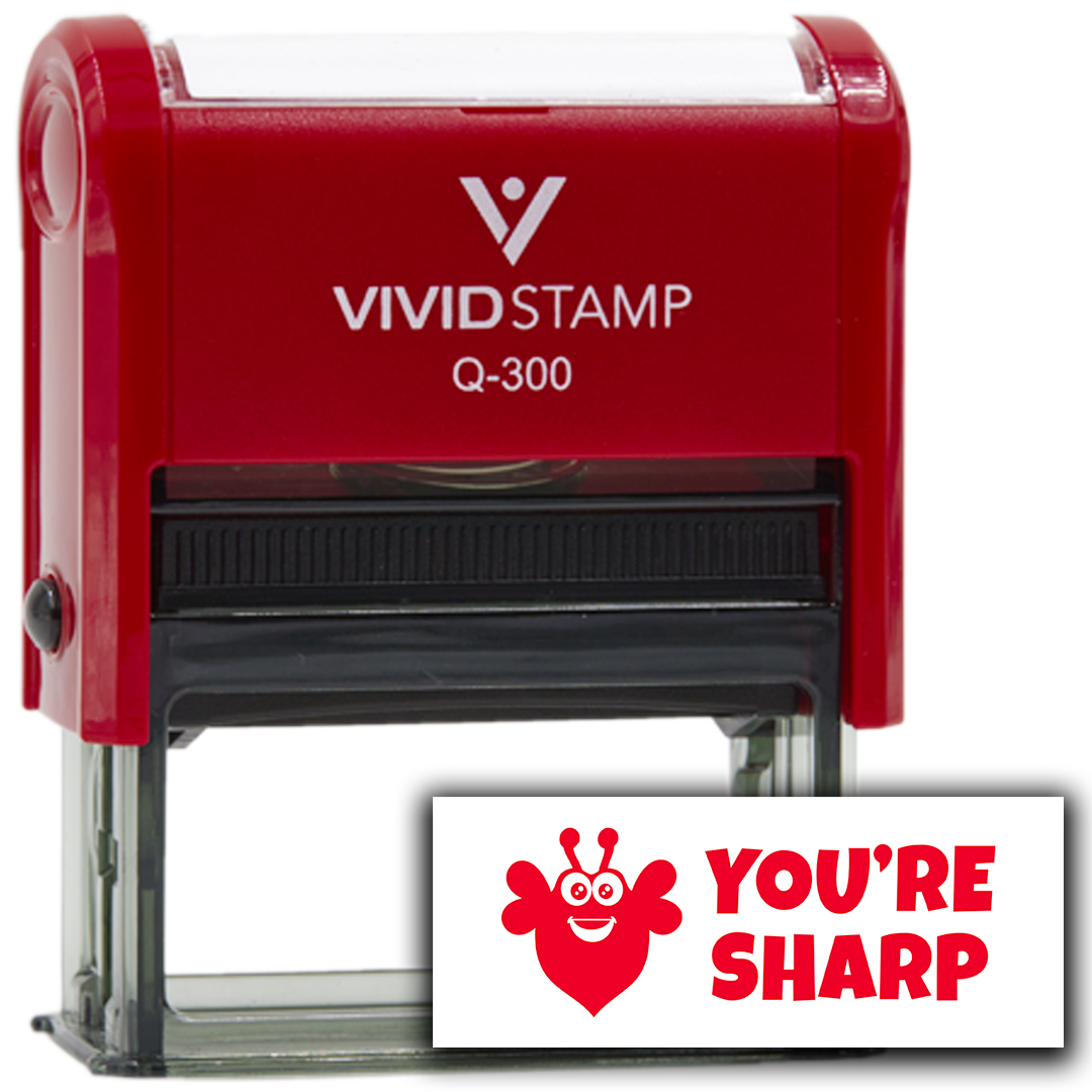 Vivid Stamp You’re Sharp Self Inking Rubber Stamp (Red Ink) - Q-300 ...