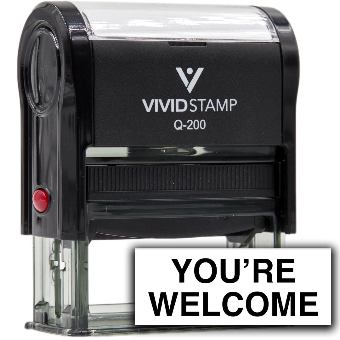 Vivid Stamp You're Welcome Self Inking Rubber Stamp (Black Ink) - Q-200 ...