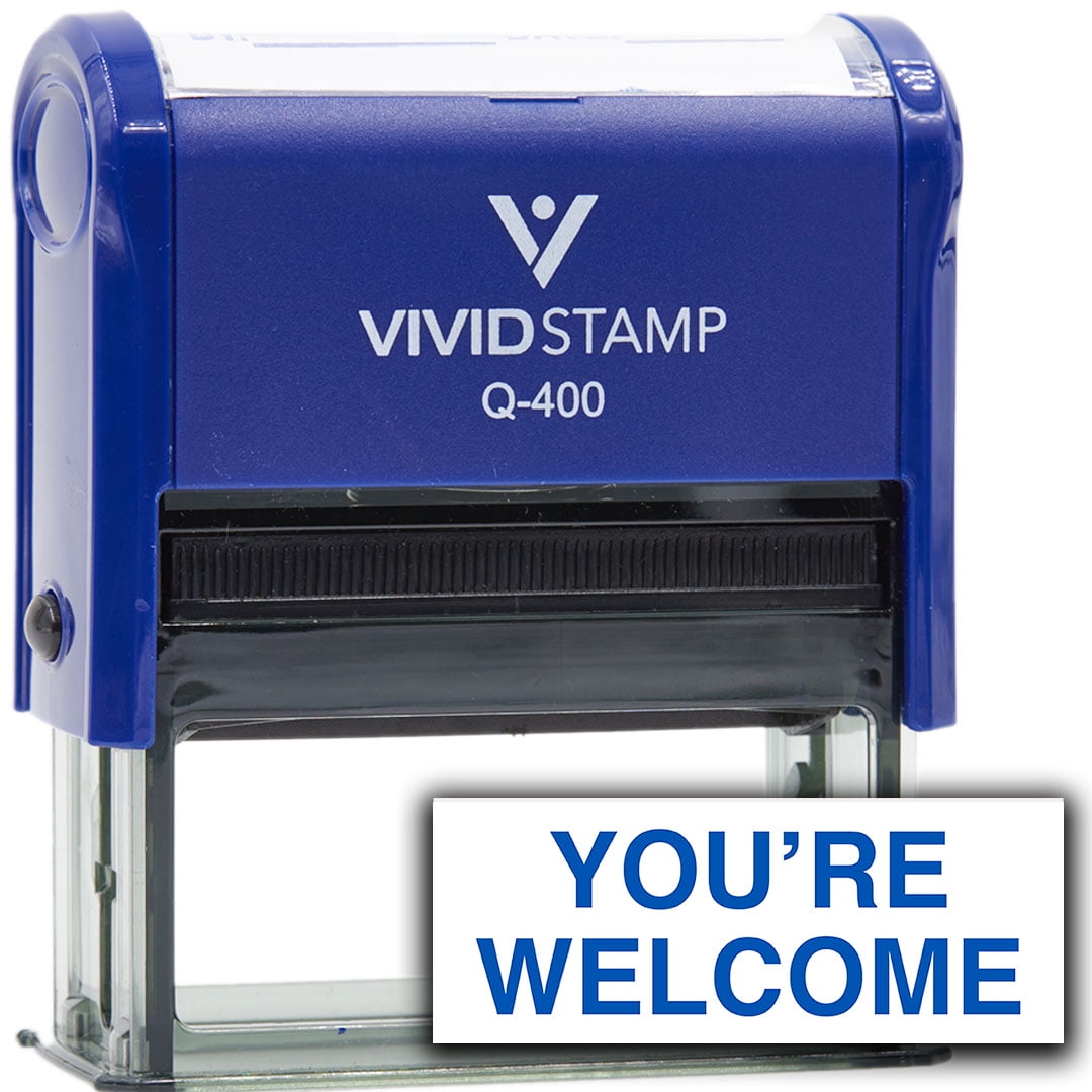Vivid Stamp You're Welcome Self Inking Rubber Stamp (Blue Ink) - Q-400 ...