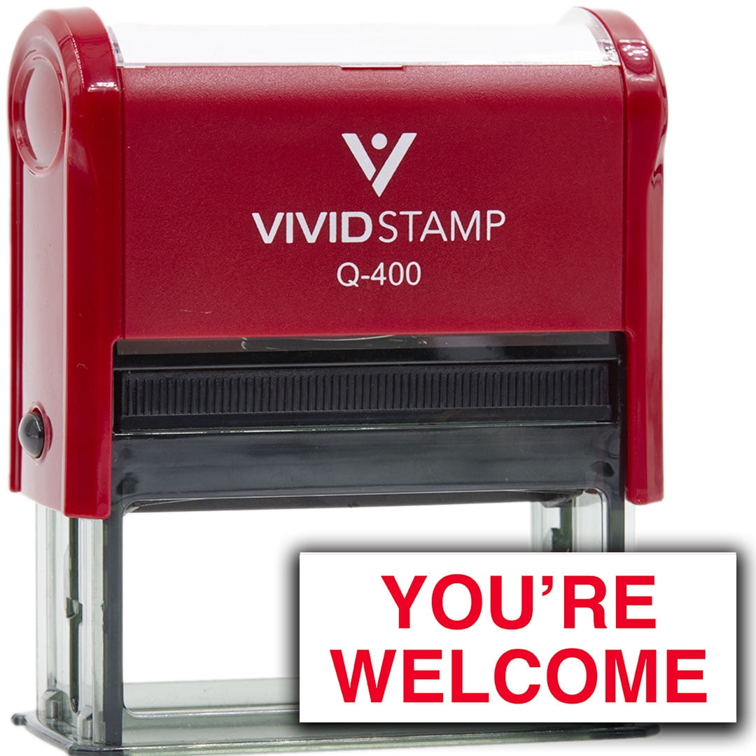 Vivid Stamp You're Welcome Self Inking Rubber Stamp (Red Ink) - Q-400 ...