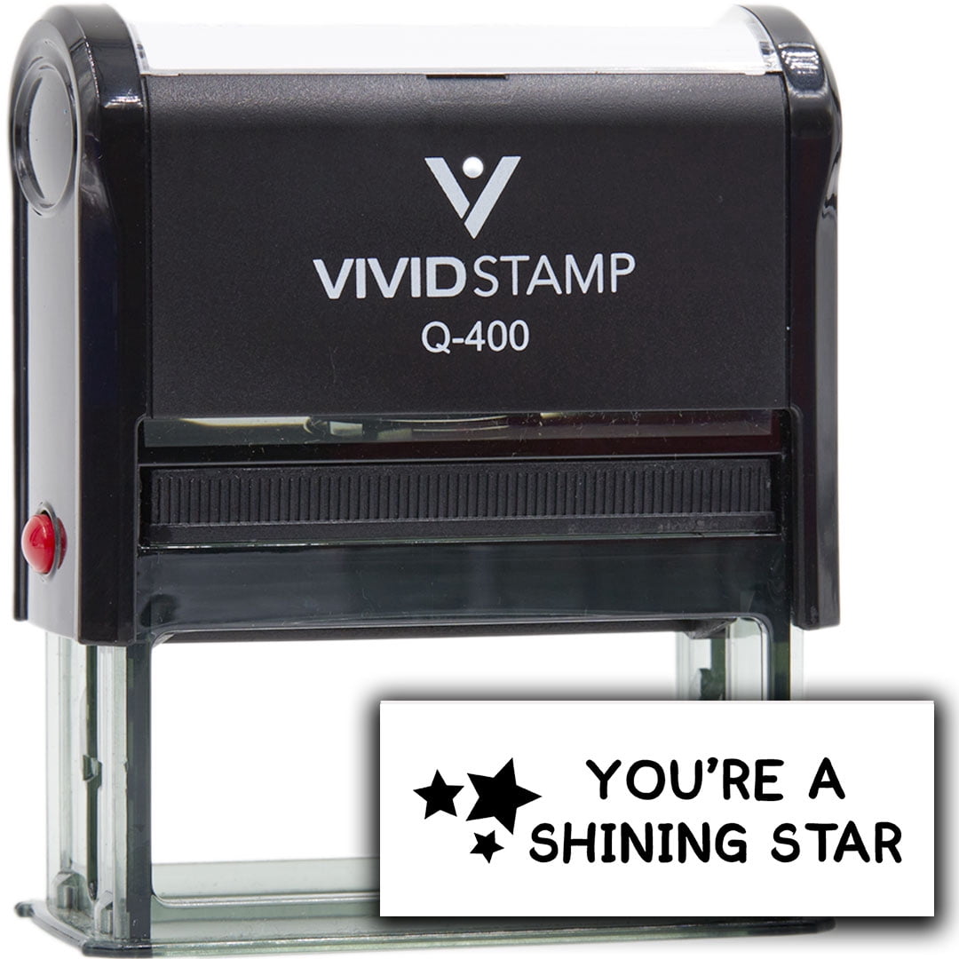 Vivid Stamp You’re a Shining Star Self Inking Rubber Stamp (Black Ink ...