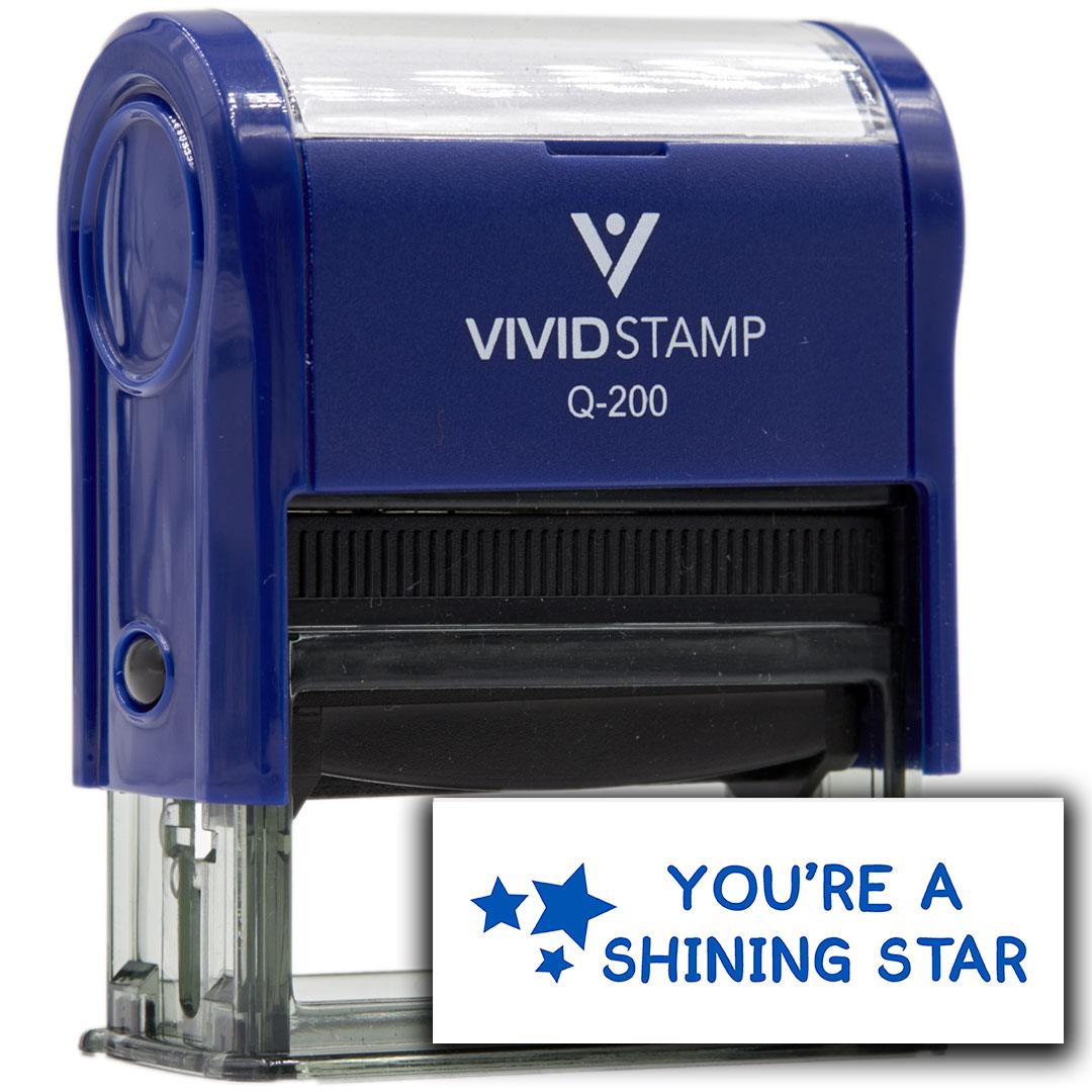 Vivid Stamp You’re a Shining Star Self Inking Rubber Stamp (Blue Ink ...