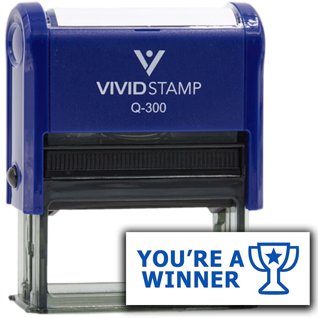 Vivid Stamp You?re a Winner Teacher Feedback Self-Inking Rubber Stamps ...