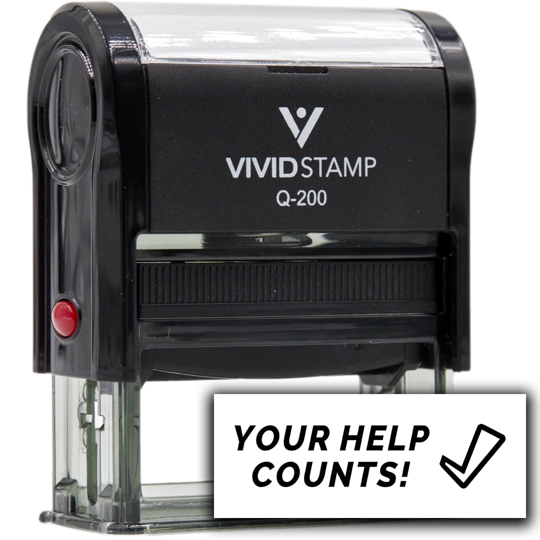Vivid Stamp Your Help Counts! Self Inking Rubber Stamp (Black Ink) - Q ...