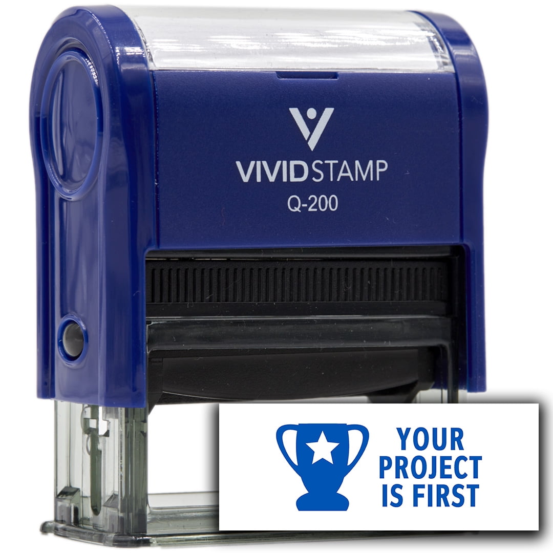 Vivid Stamp Your Project Is First Self-Inking Rubber Stamps (Blue Ink ...