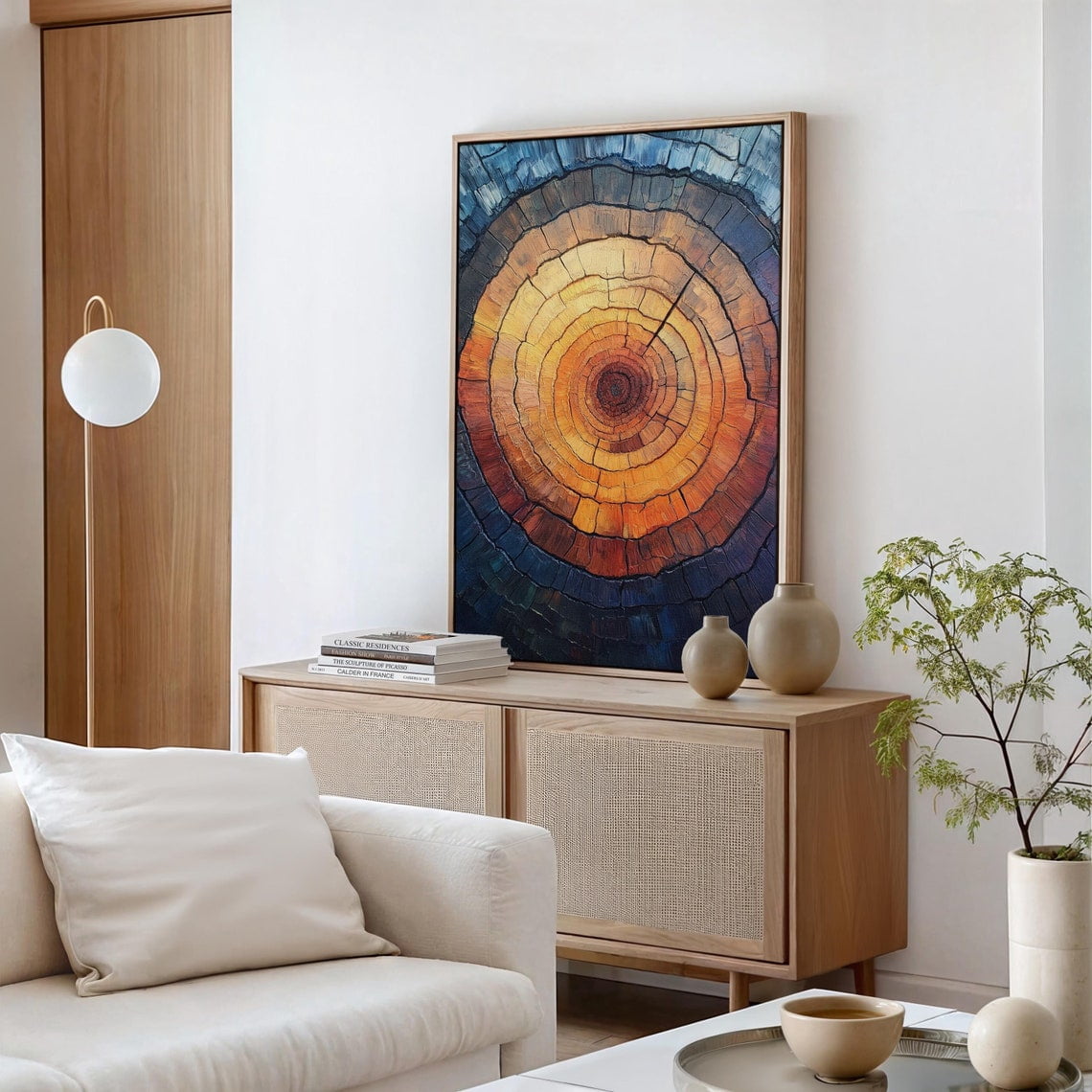 Vivid Tree Rings Art - Radiant Abstract Wood Texture With Earthy Tones ...