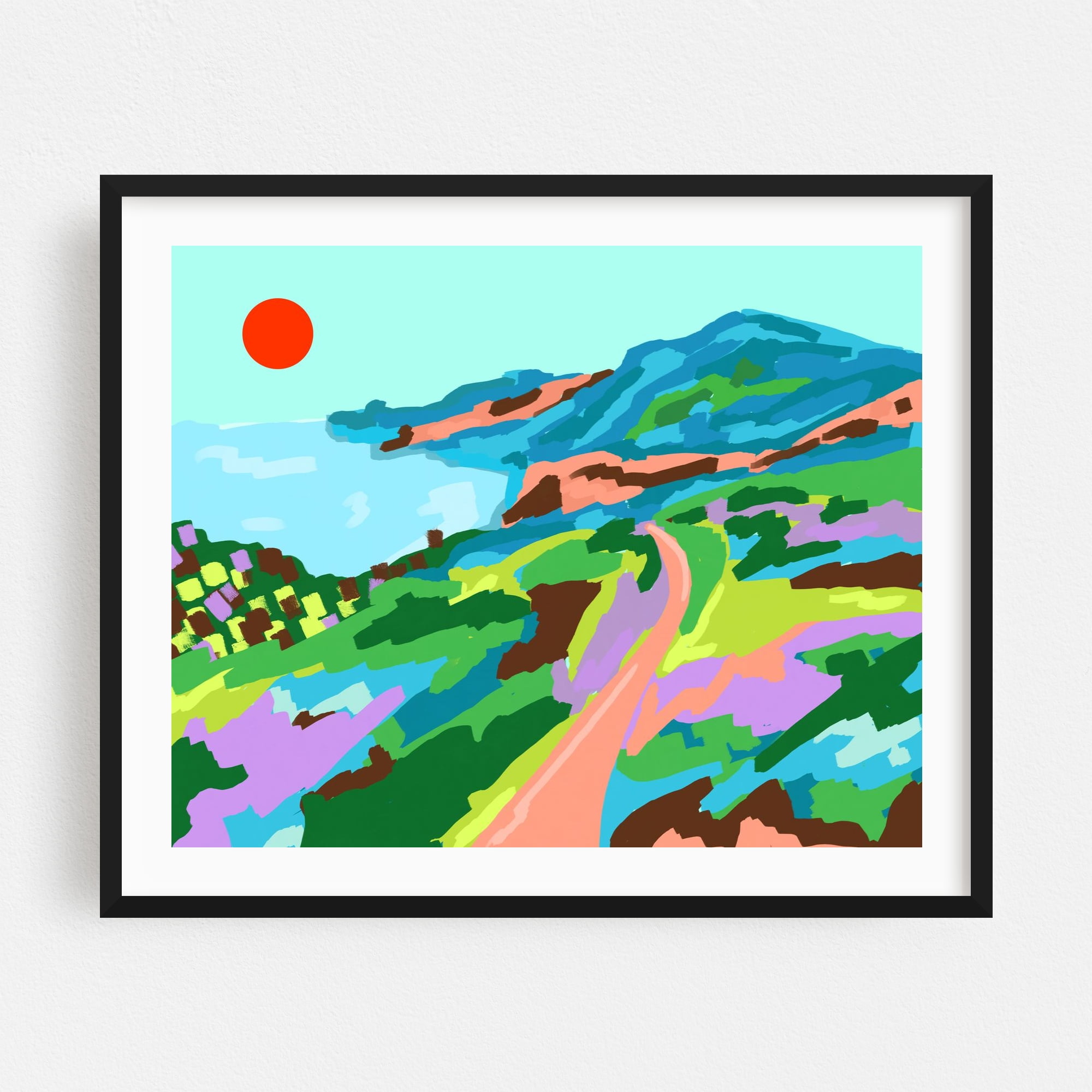 Vivid Vistas - India Digital Art Abstract Landscape Modern Art Pastel ...