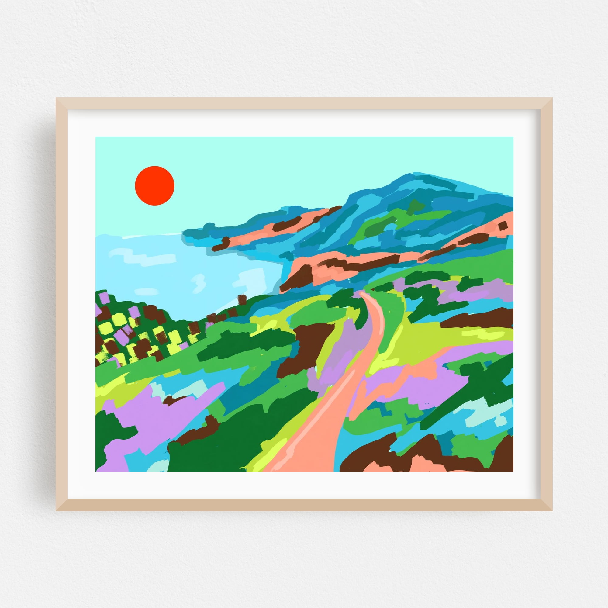 Vivid Vistas - India Digital Art Abstract Landscape Modern Art Pastel ...