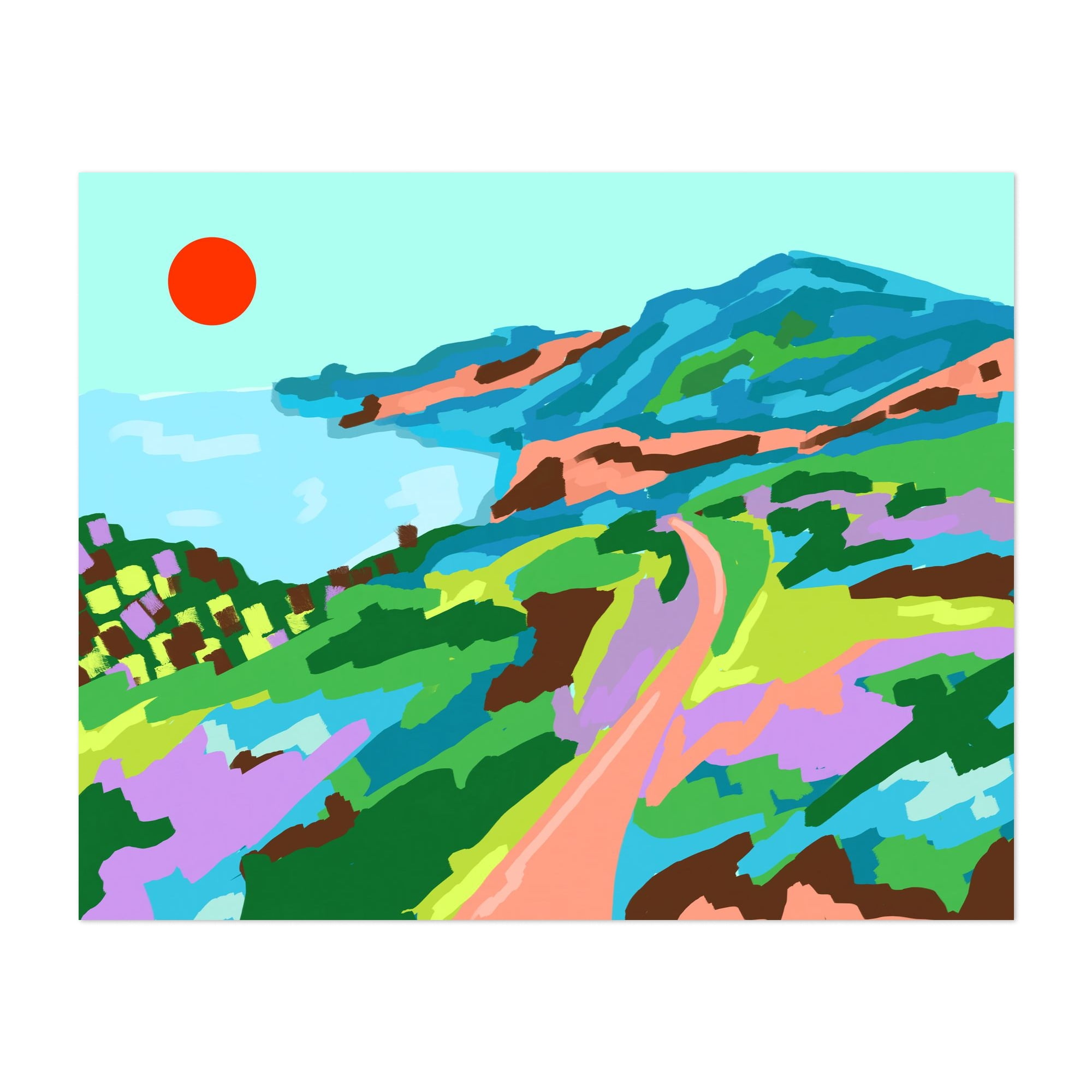 Vivid Vistas - India Digital Art Abstract Landscape Modern Art Pastel ...