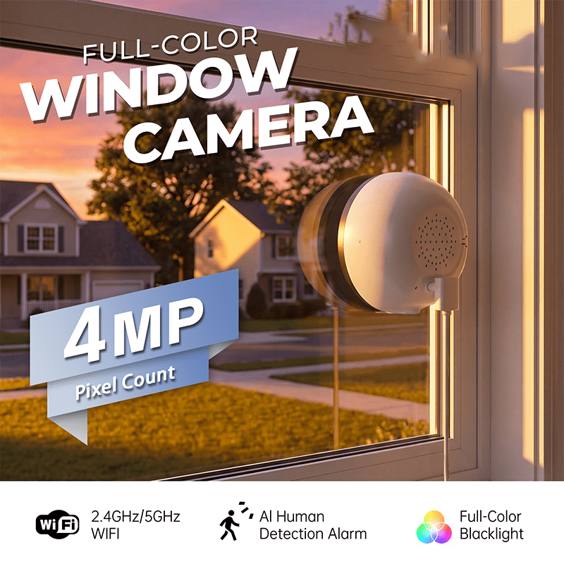 VividEye 2K Window Cameras For Home Security, 5G & 2.4GHz WiFi Indoor ...