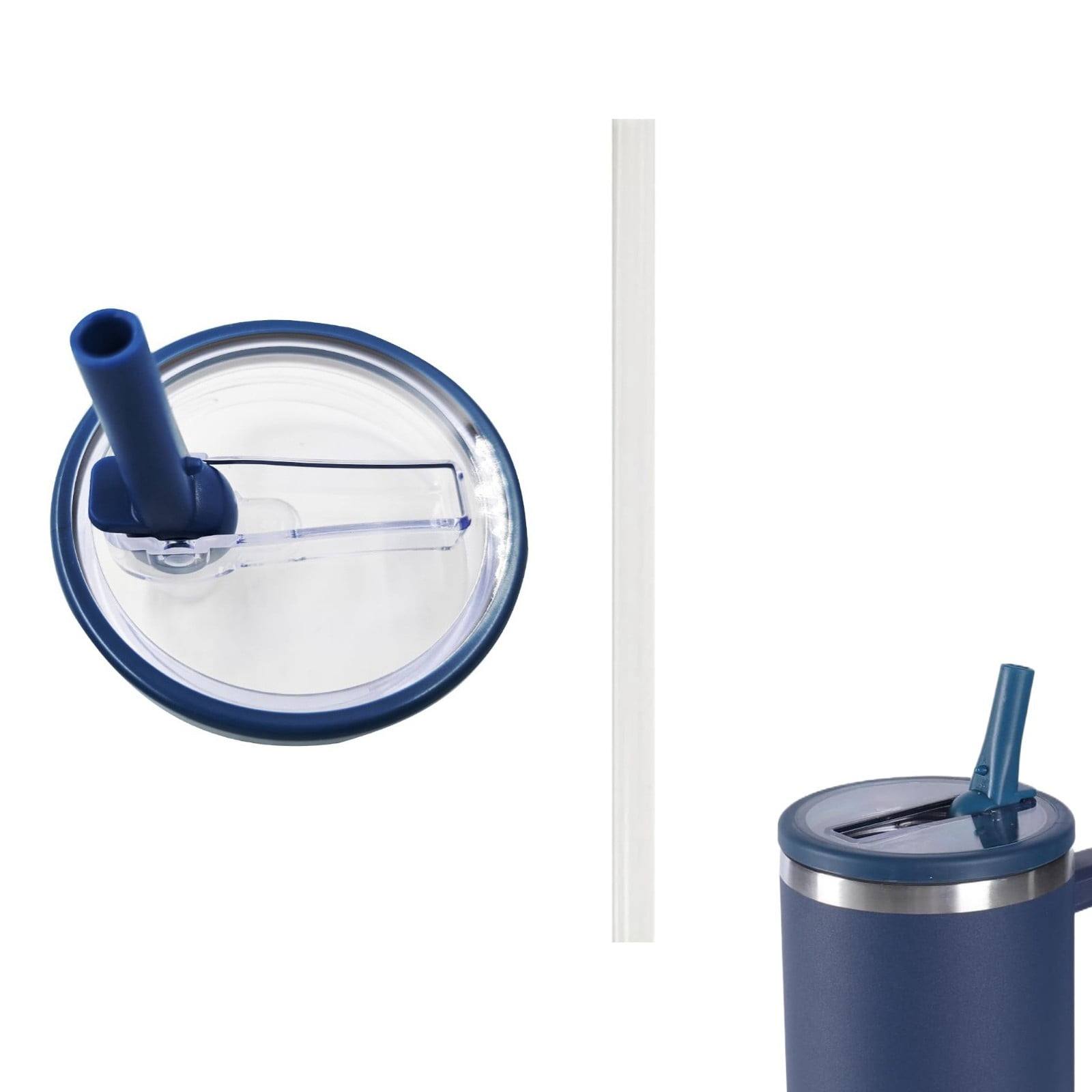 VividVault 40 oz Tumbler Flip Straw Lid Replacement, Reusable Tumbler ...