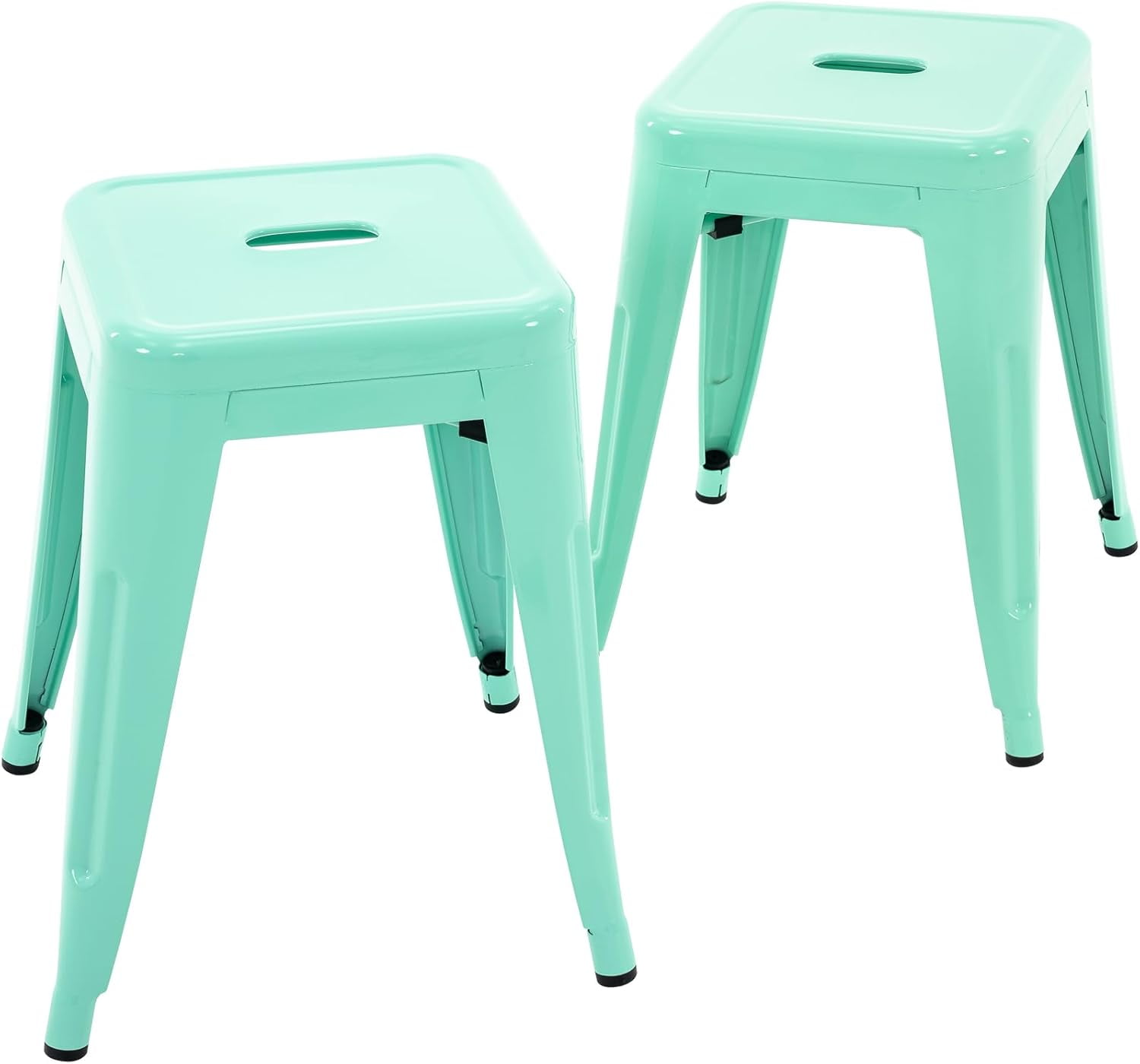 VividVibes Inch Industrial Metal Stools Set of 2, Stackable Classroom ...