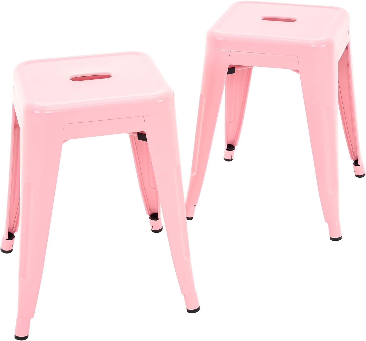 VividVibes 18 Inch Industrial Metal Stools Set of 2, Stackable ...