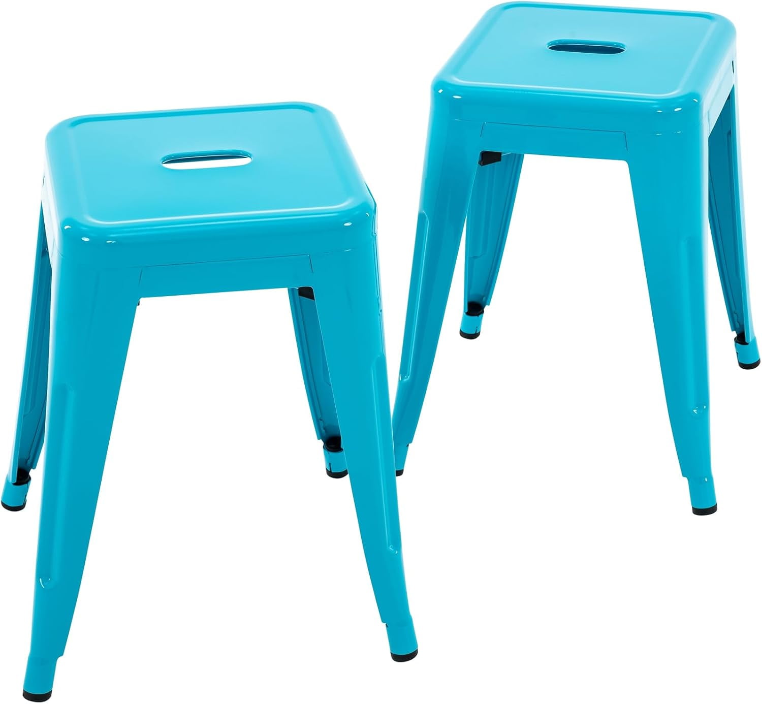 VividVibes 18 Inch Industrial Metal Stools Set of 2, Stackable ...