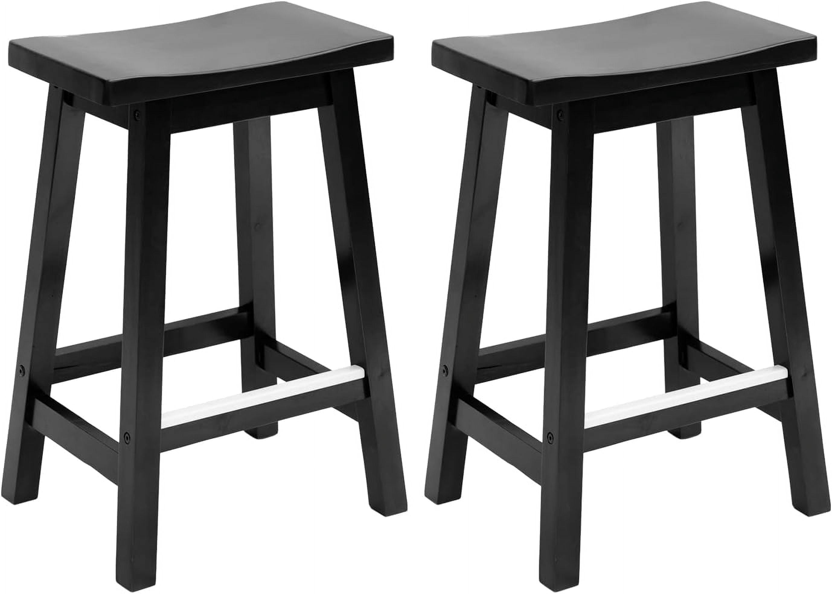 VividVibes Bar Stools Set of 2 for Kitchen Counter Solid Wooden Saddle ...
