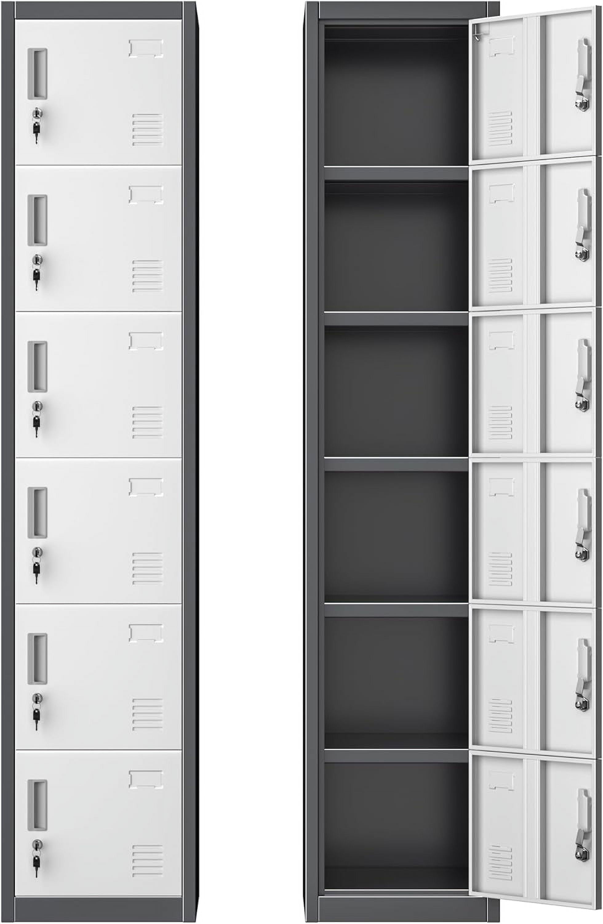 VividVibes Metal Lockers for Employees, 6 Door Storage Locker, Tall ...