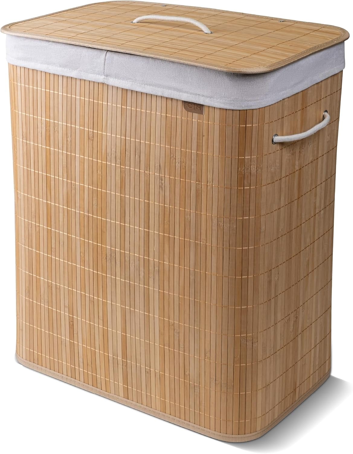 VividVibes Natural Bamboo Hamper LUXE, Double Hamper - 27 Gal (103L ...