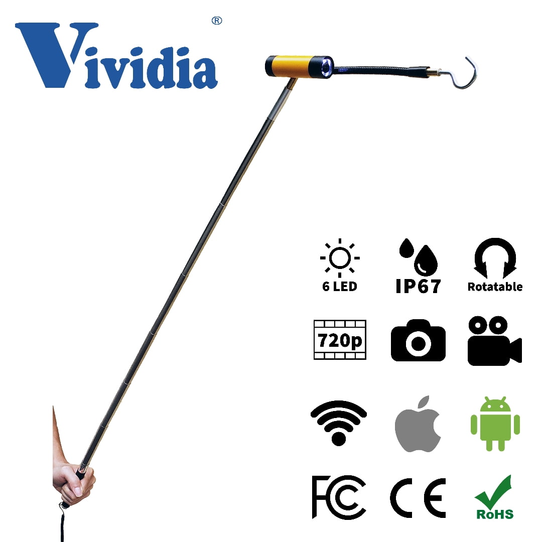 Vividia TVS-100 Telescopic WiFi Wireless Inspection Camera 1 Meter Long ...