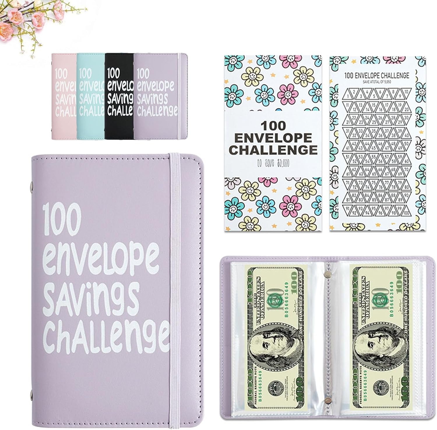 Vividtion 100 Days Money Saving Challenge Coin Envelope Budget Storage ...