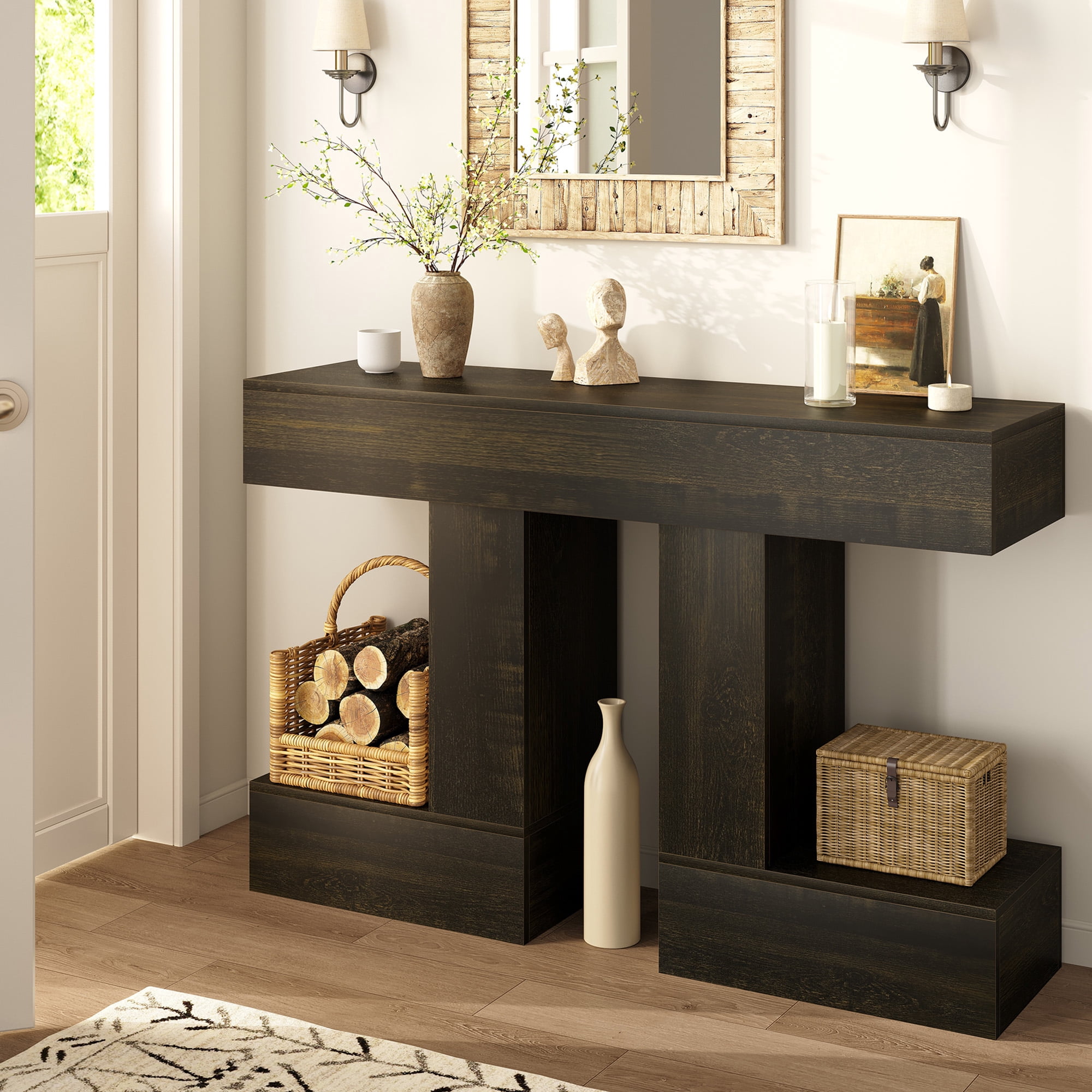 Vividwood 47.24'' Console Table, Farmhouse Sofa Table Behind Couch with ...