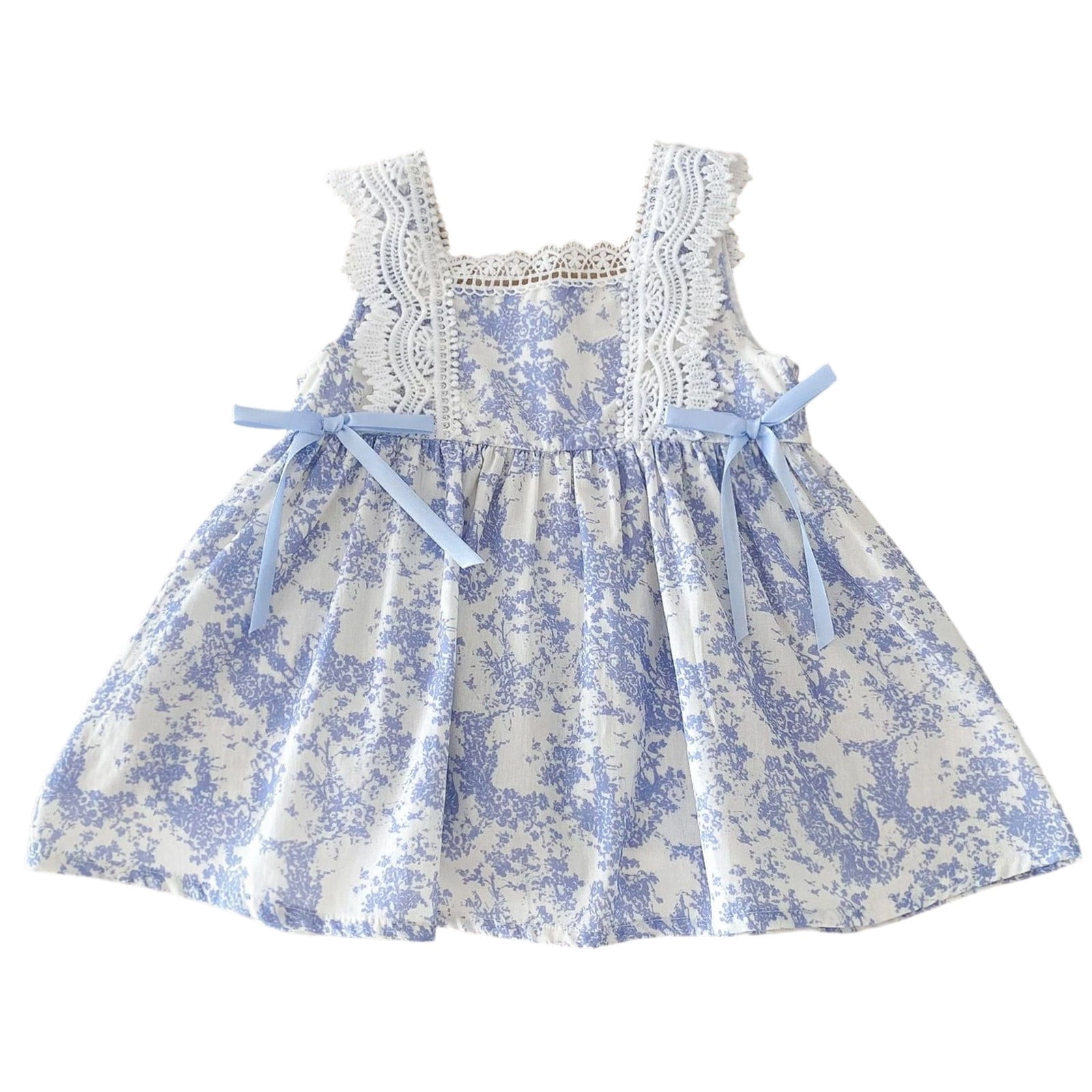 Vividxx Girls Casual Dress Lace Sleeveless Dress For Baby Toddler Kids ...