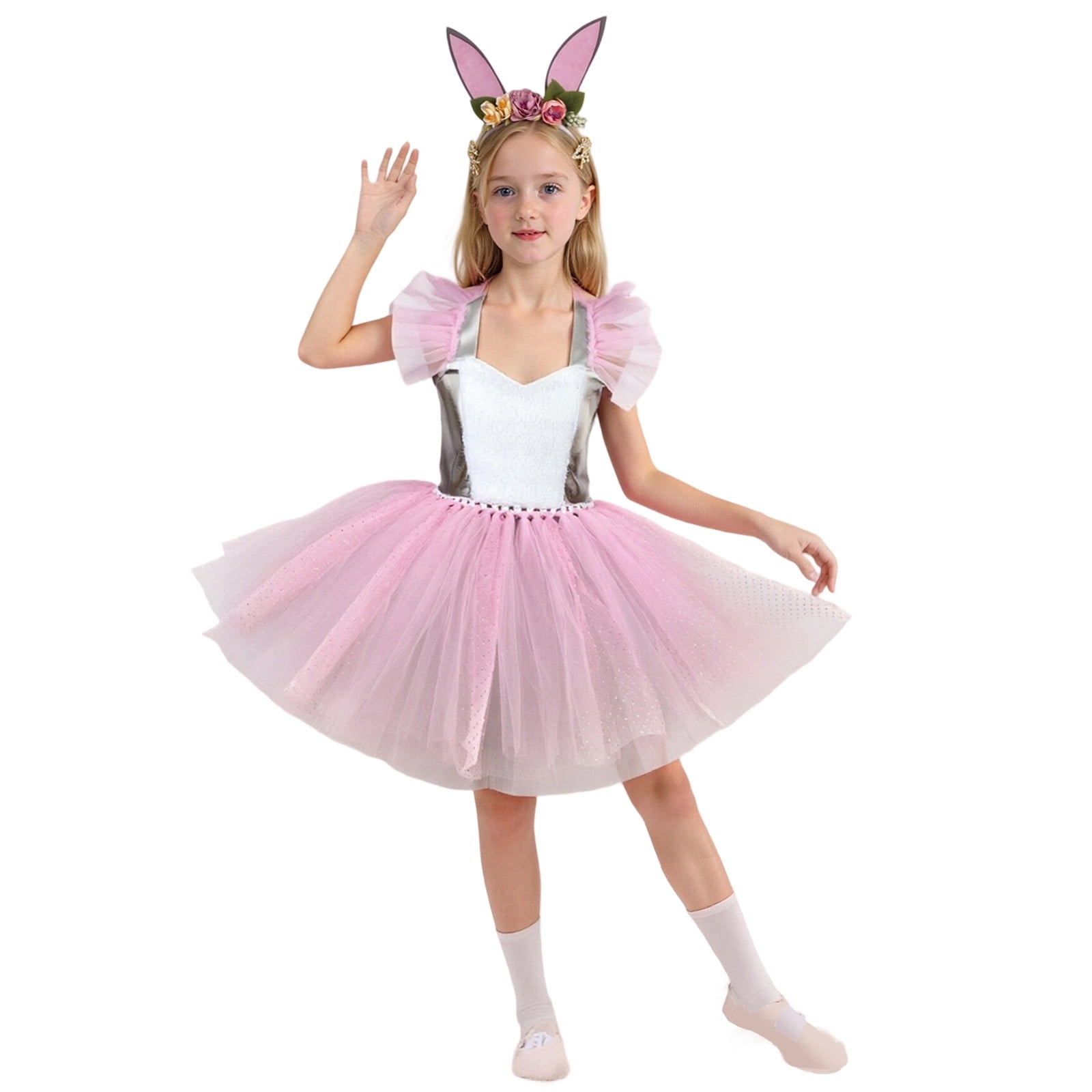 Vividxx Girls Dresses Bunny Halloween Party Outfit Stage Performance ...