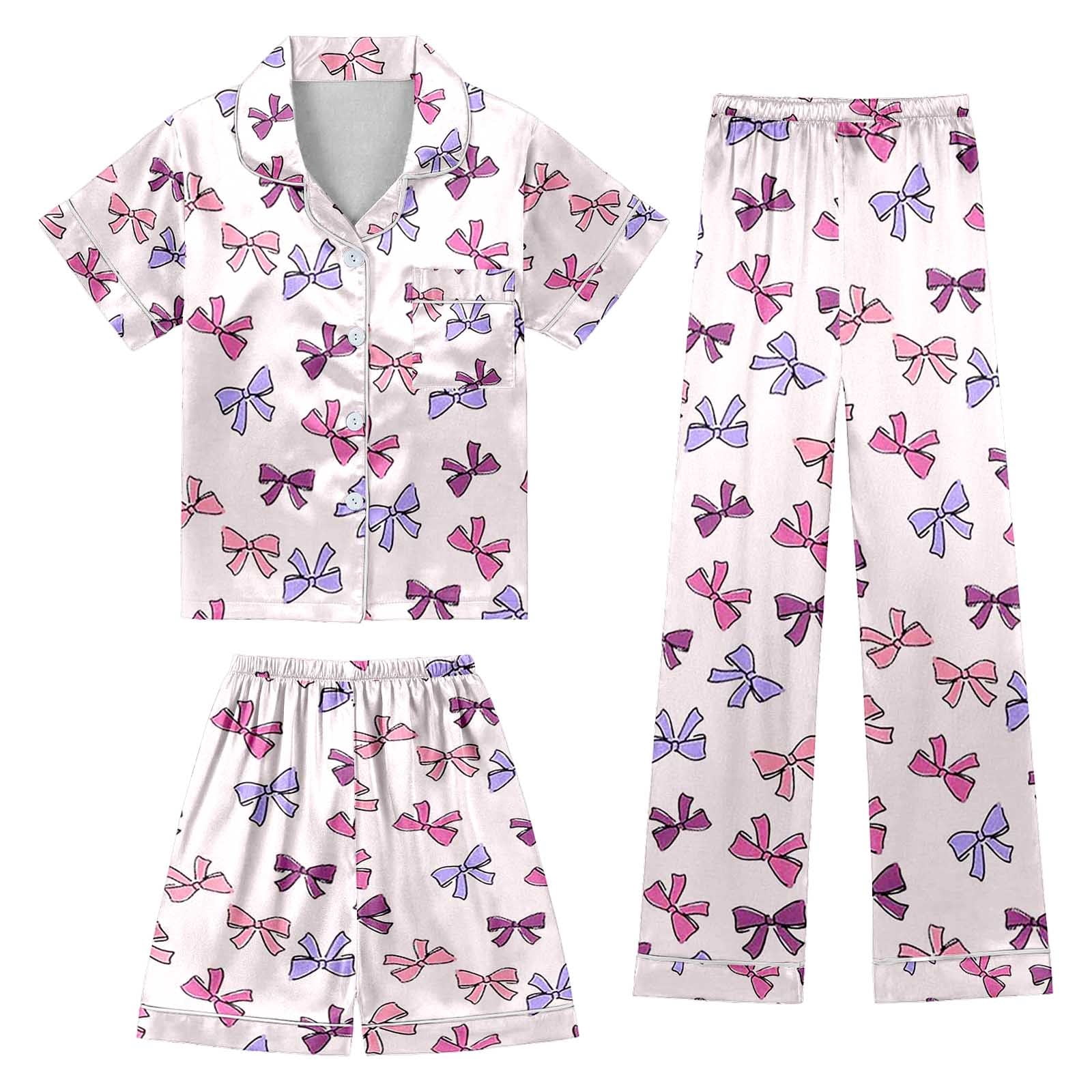 Vividxx Girls Pajamas For Kids Soft Short Sleeve Top Button Pajamas 3 ...