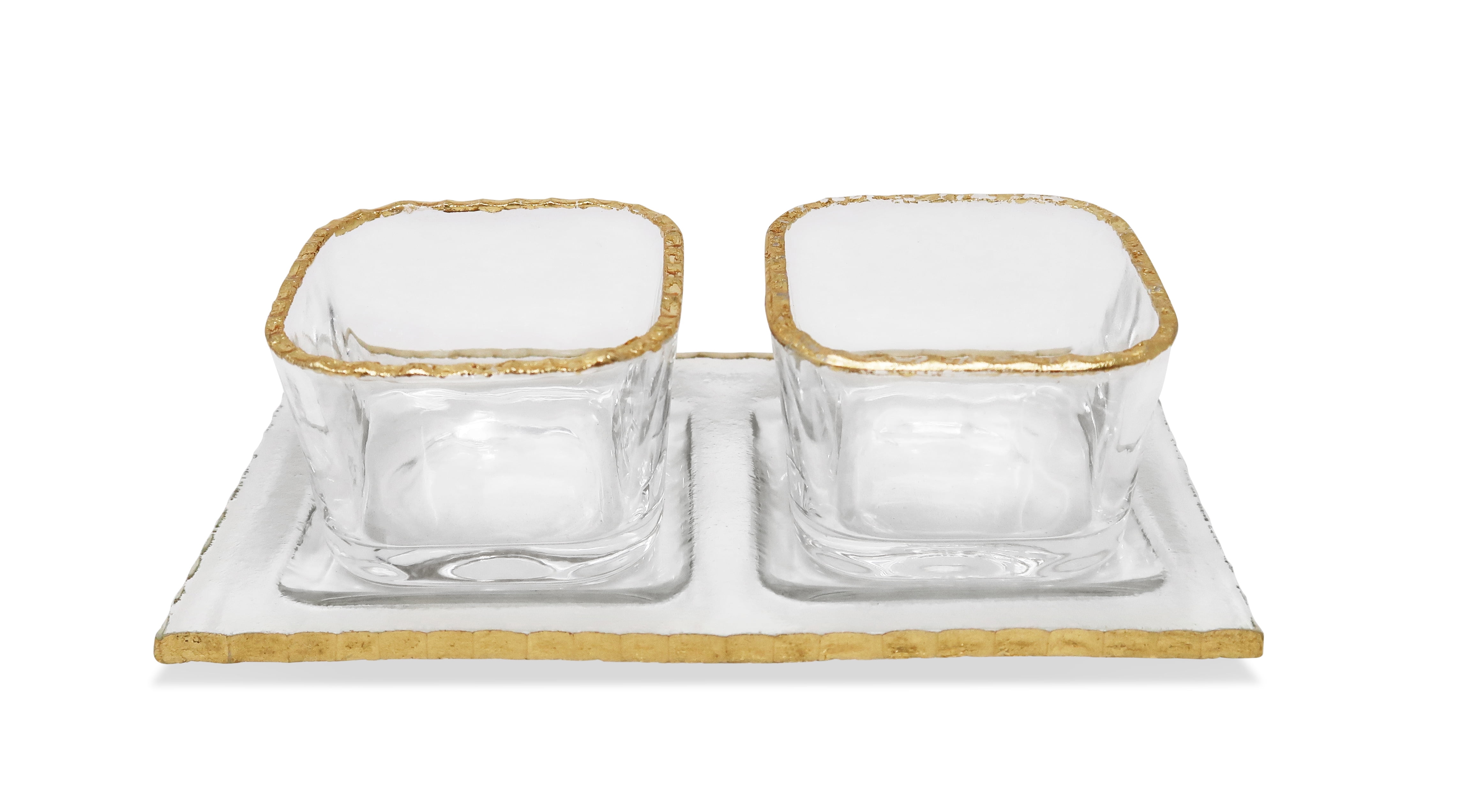 Vivience Fol Gold Rim Relish Dish Serving Tray Platter Decorative ...
