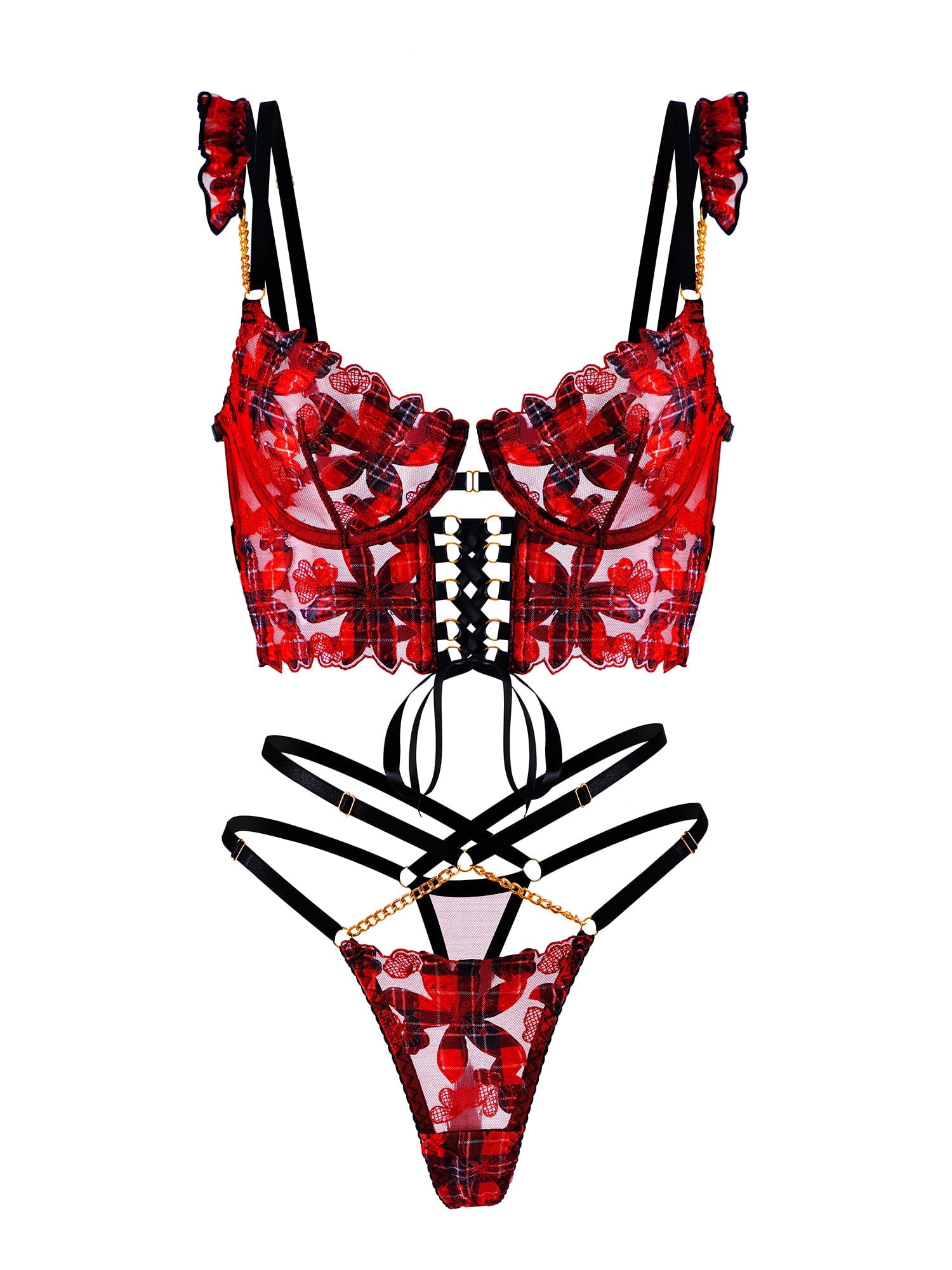 Vivienne Lace Harness Set (RED, XL+) - Walmart.com
