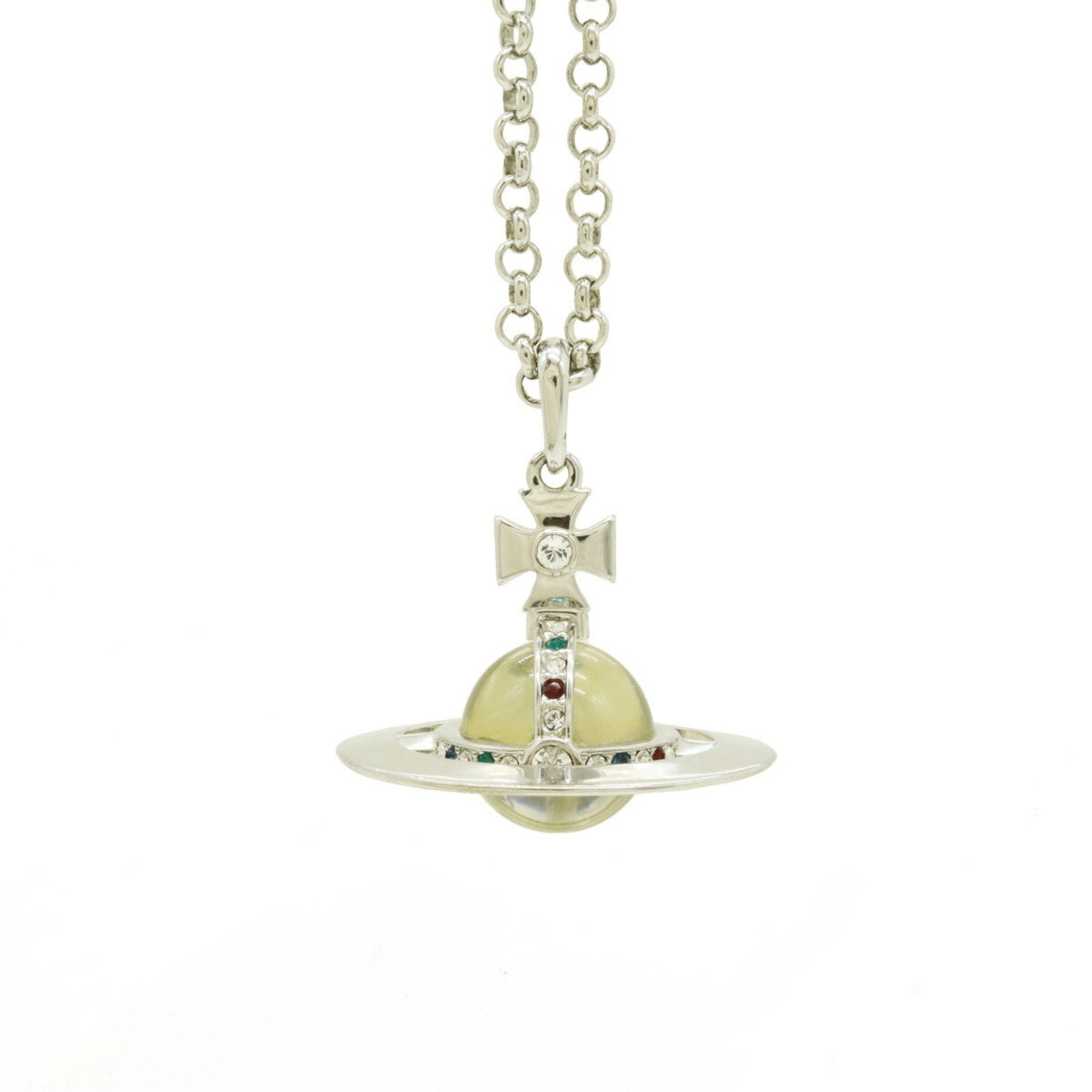 Pre-Owned Vivienne Westwood Orb Necklace Pendant Metal Rhinestone (Good ...