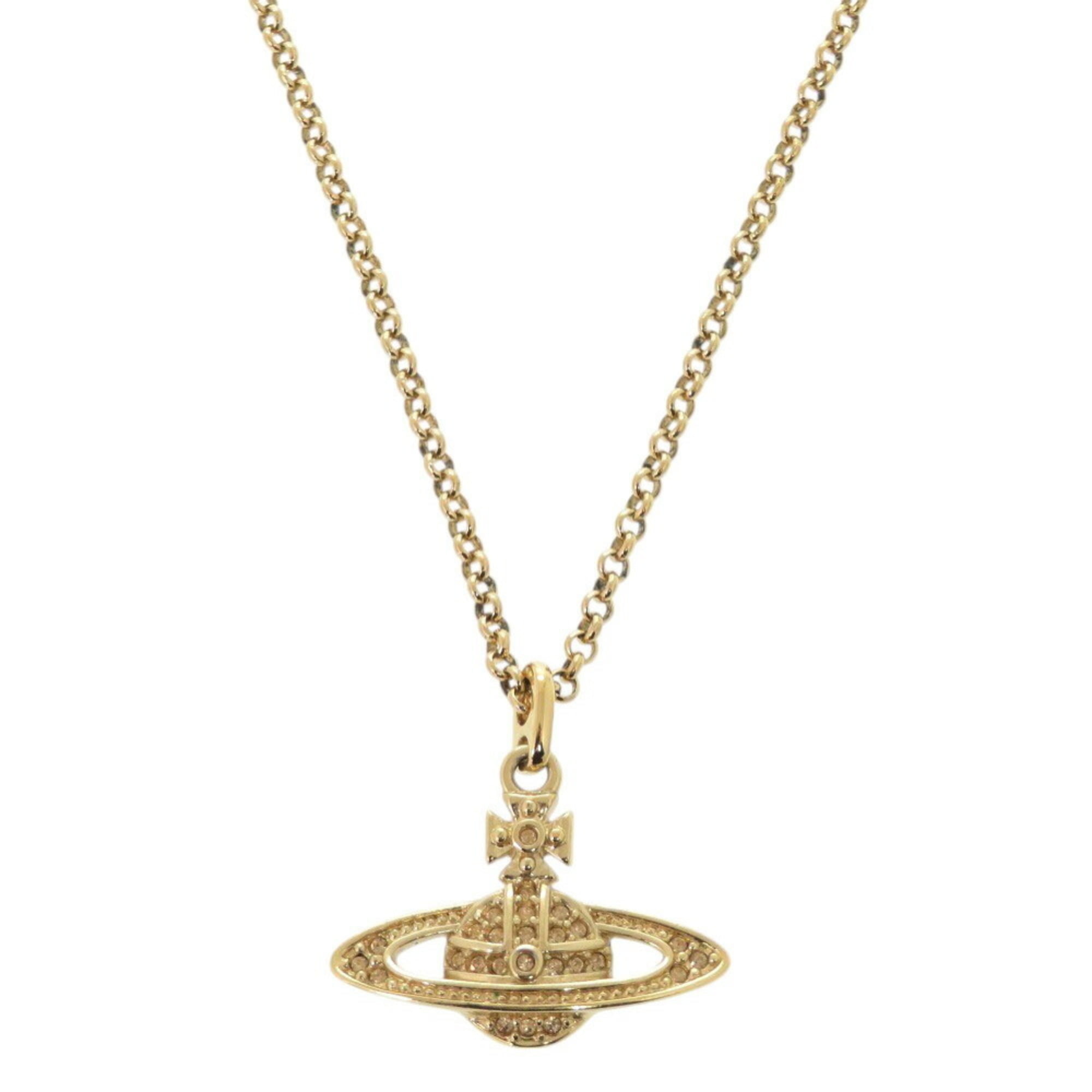 Pre-Owned Vivienne Westwood Orb Stone Metal Gold Necklace 1107Vivienne ...