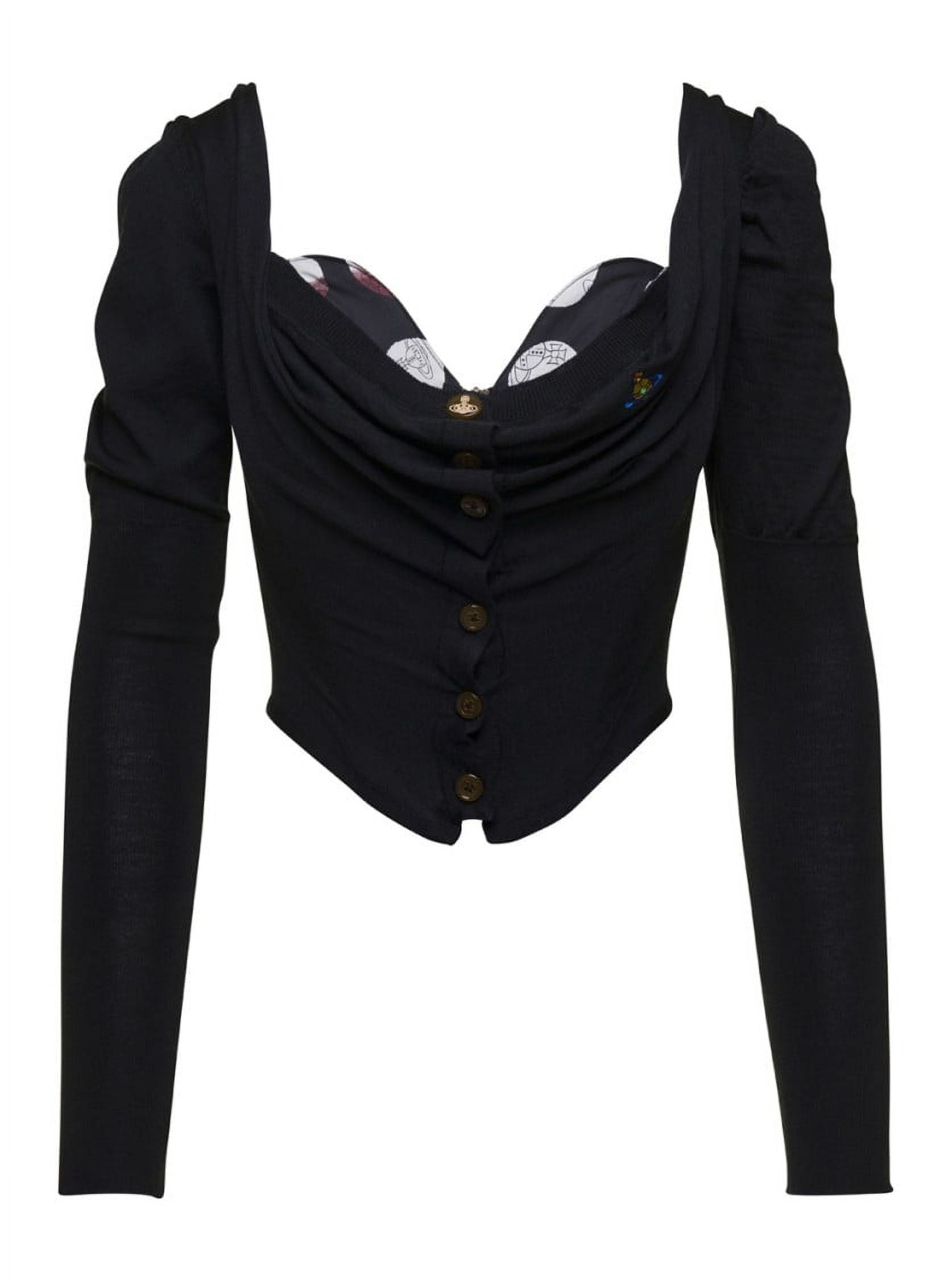 Vivienne Westwood Women's Bea Black Corset Style Cardigan With Orb ...
