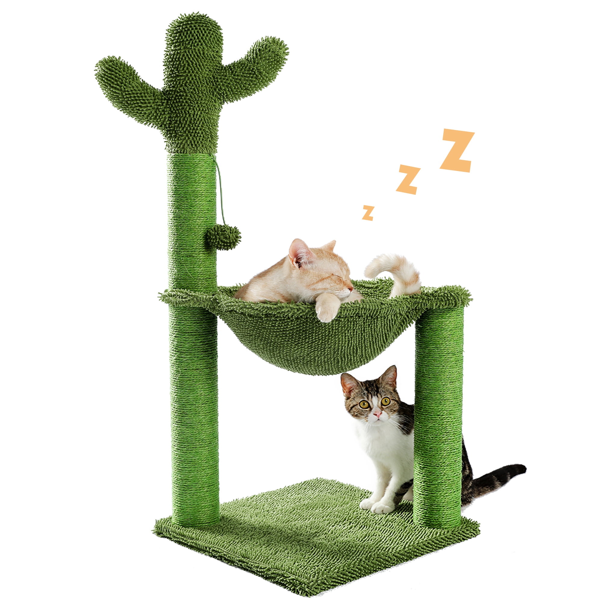 Vivifying 37 inch Cactus Cat Tree Cat Scratching Post with Hammock Play ...