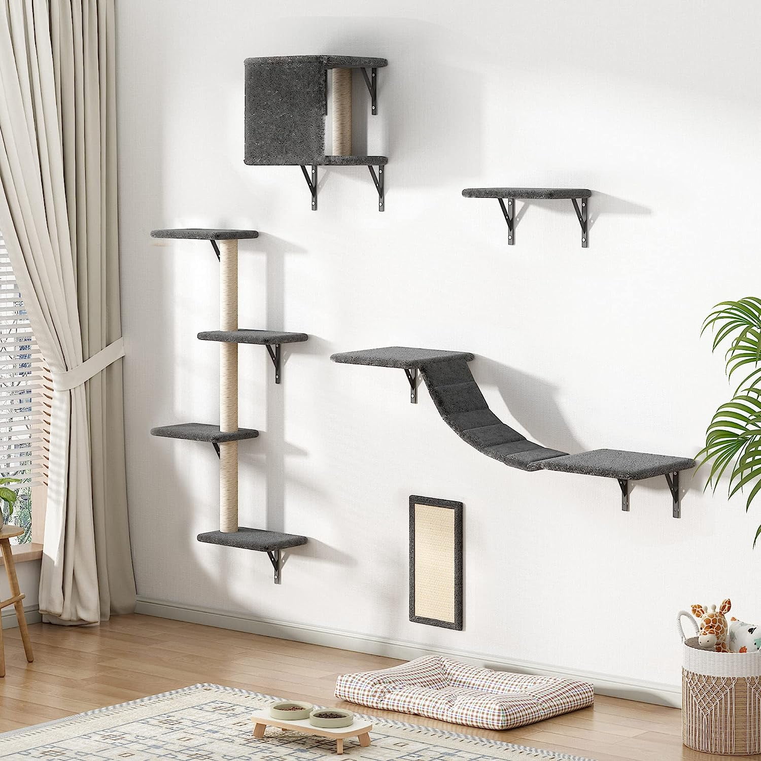 Vivifying 5-Level 71.12" Cat Tree Set with House & Scratching Board ...