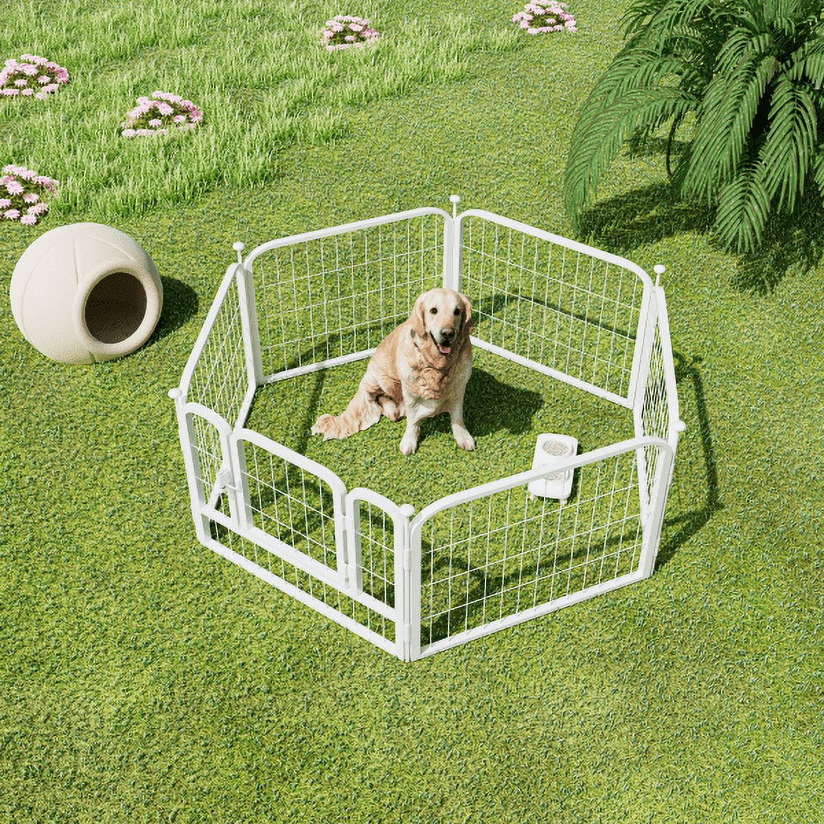Vivifying Pet Dog Playpen Foldable Puppy Exercise Pen Metal Portable ...