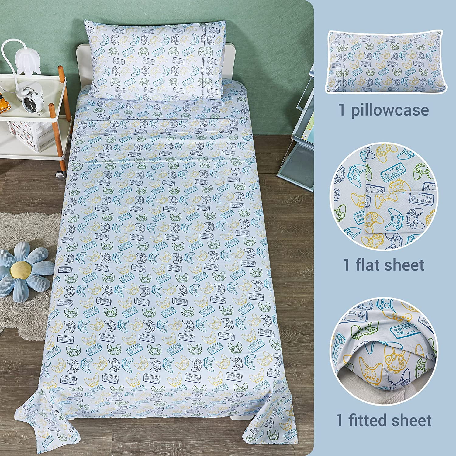 Viviland Kids Twin Game Paddle Controller Printed Sheet Set - Boys ...