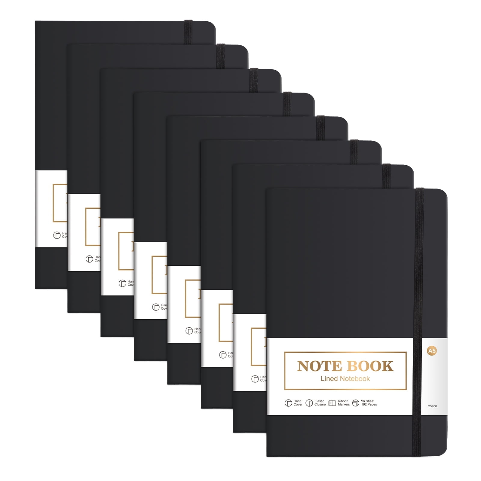 Vivin 8 Pack Lined Journal Notebooks for Writing, 192 Pages, 5.5 x 8.3 ...
