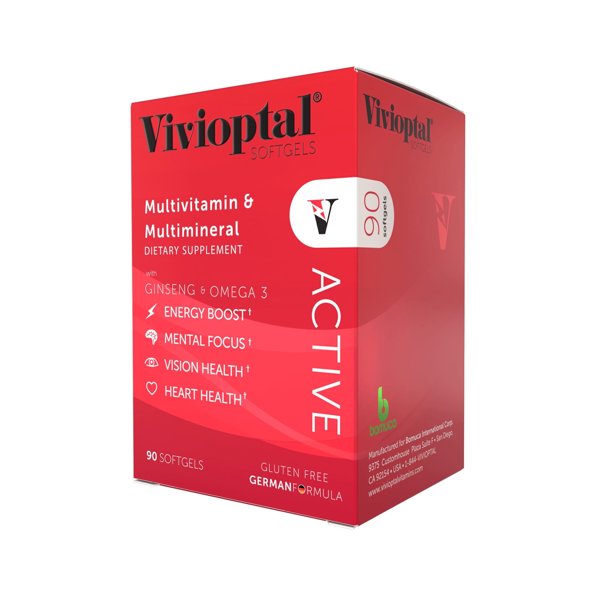 Vivioptal Active Multivitamin & Multimineral Supplement with Ginseng ...