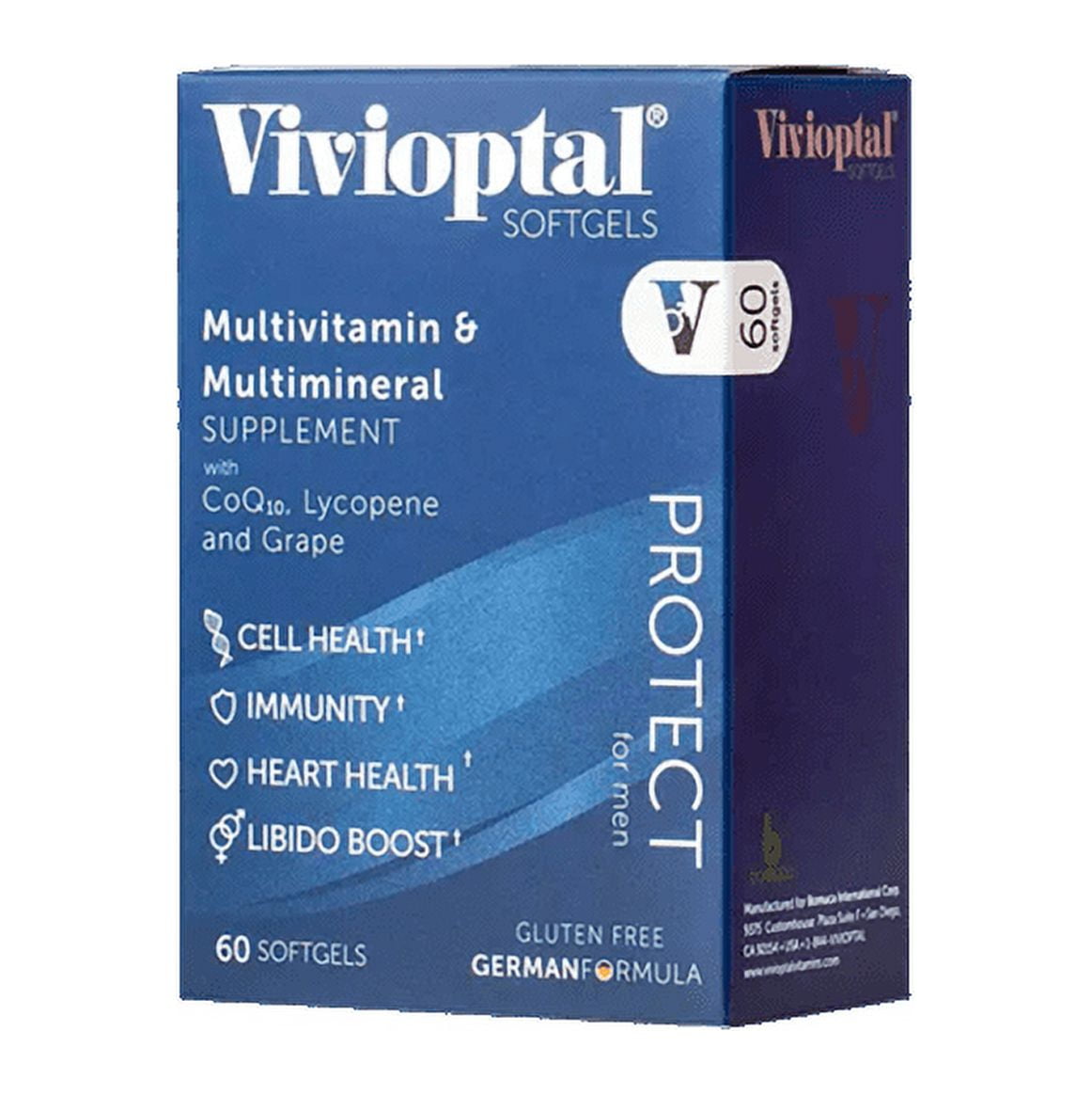 Vivioptal Protect Men's Multivitamin with CoQ10 & Lycopene, 60 Count ...