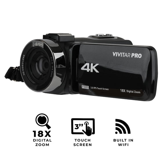 Vivitar 4K HD Digital Zoom Video Camcorder, Professional Vlogging ...