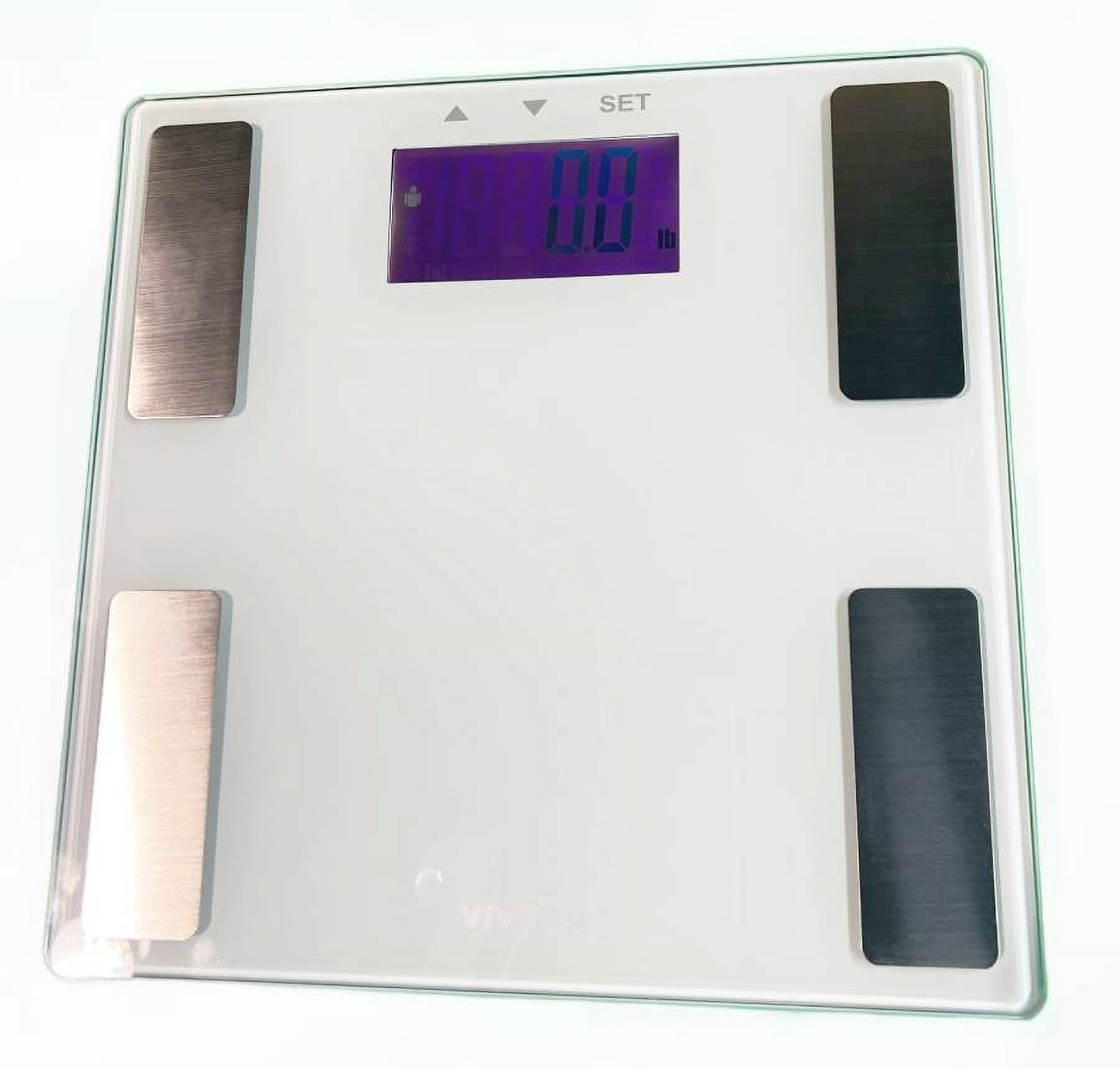 Vivitar Bathroom Smart Body Scale Weight Analysis Giant LCD Wireless PS ...