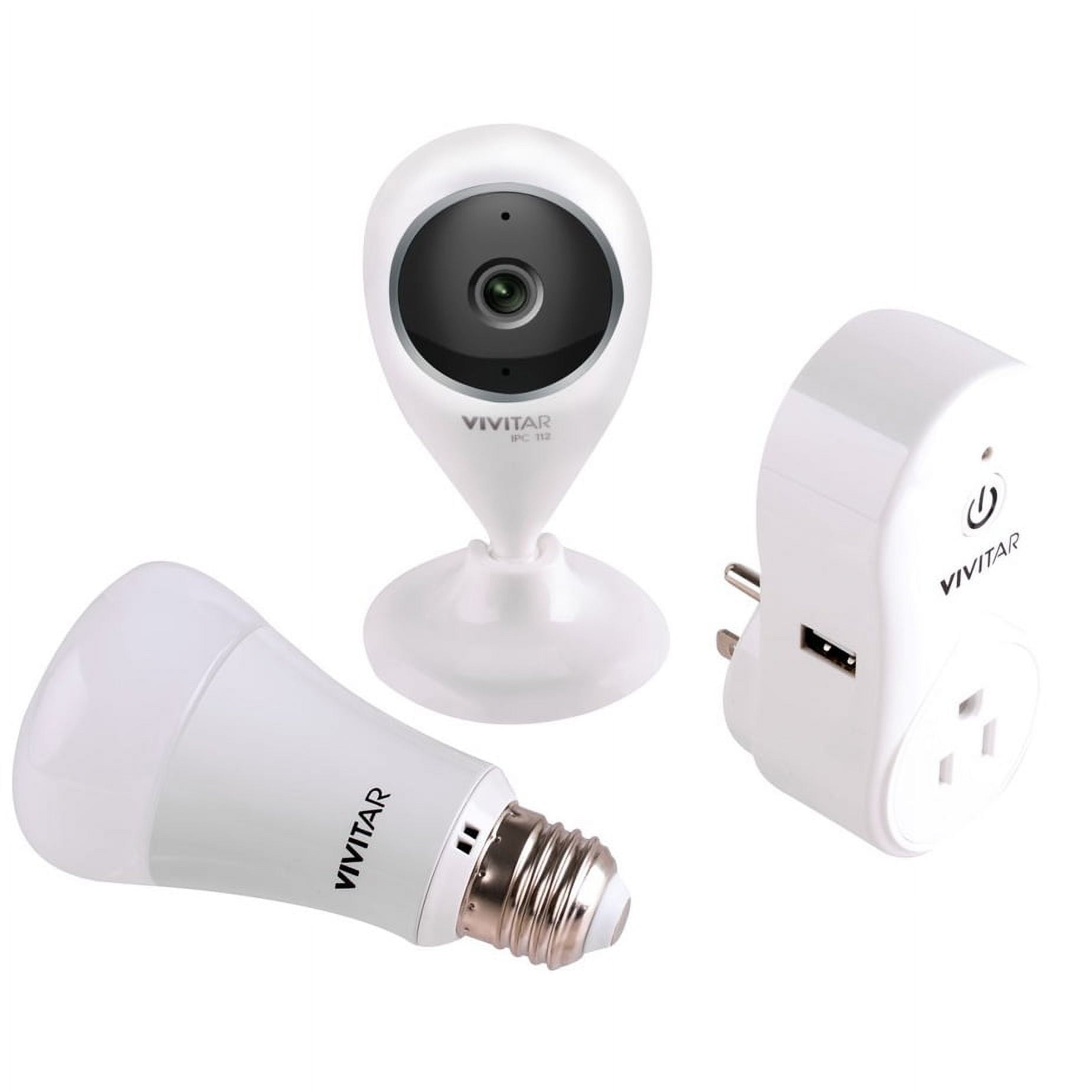 Vivitar Deluxe Wi-Fi Home Automation Starter Kit Camera, Bulb & Plug ...