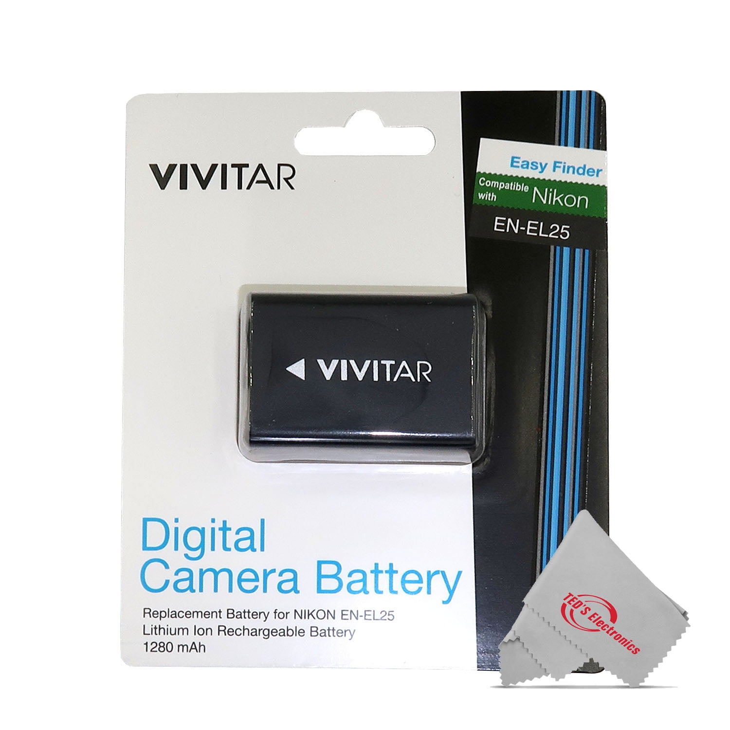 Vivitar EN-EL25 Replacement Nikon Battery Pack Li-ion 1500mAh, 7.4V ...