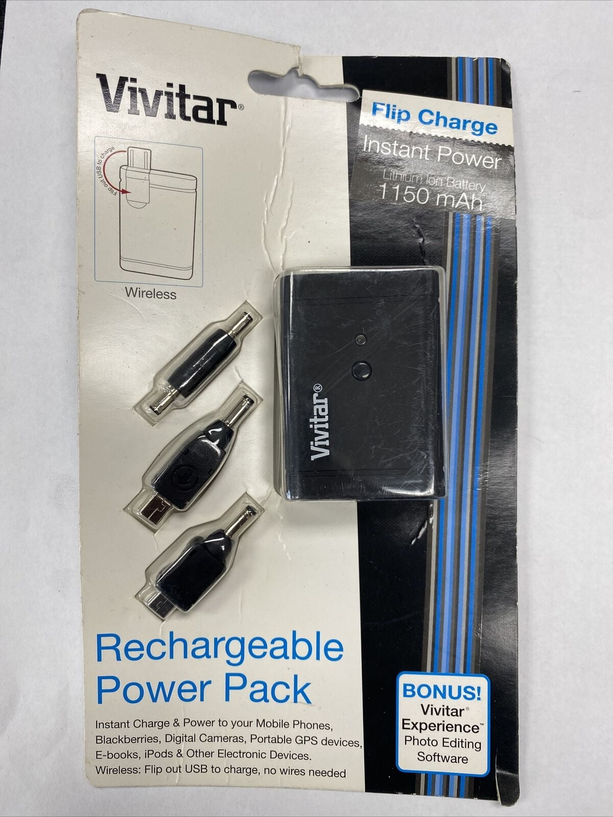 Vivitar VIV-IP-1150-R 1150mAh Instant Pop Out USB Power Charger ...