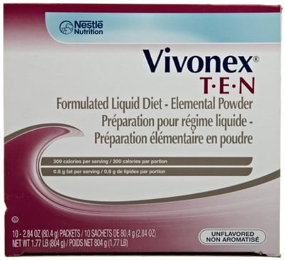 Vivonex TEN Elemental Powder, Unflavored 2.84 Ounce Individual Packet ...