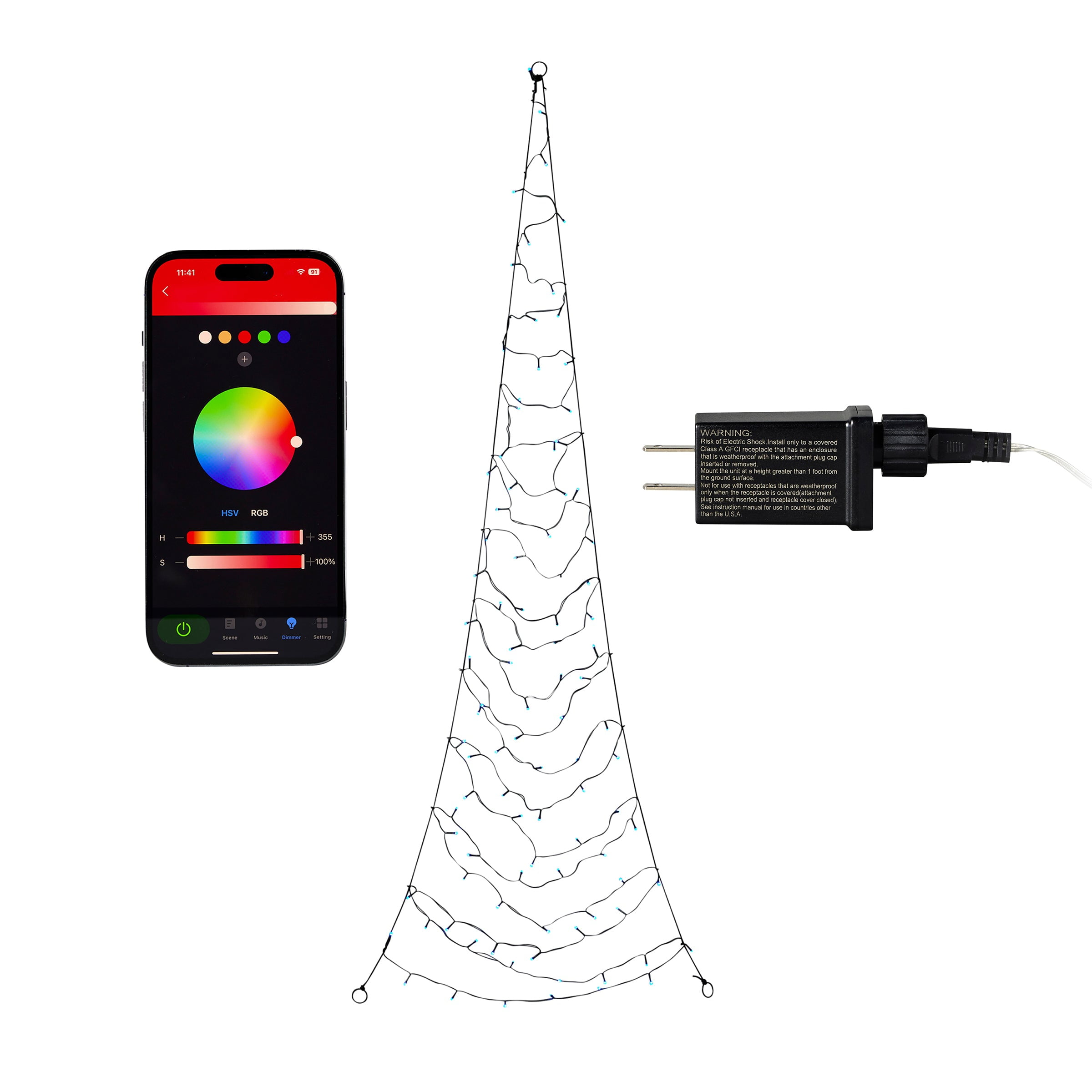 Vivvi App Based 2 Dimensional Tree Lights, 31.5" 95 LEDs - Walmart.com