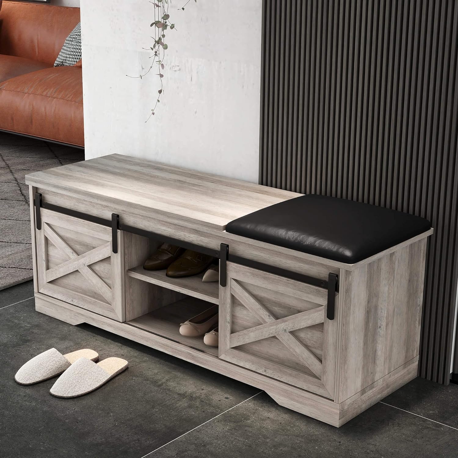 Simpli Home Arlington Entryway Storage Bench - Walmart.com