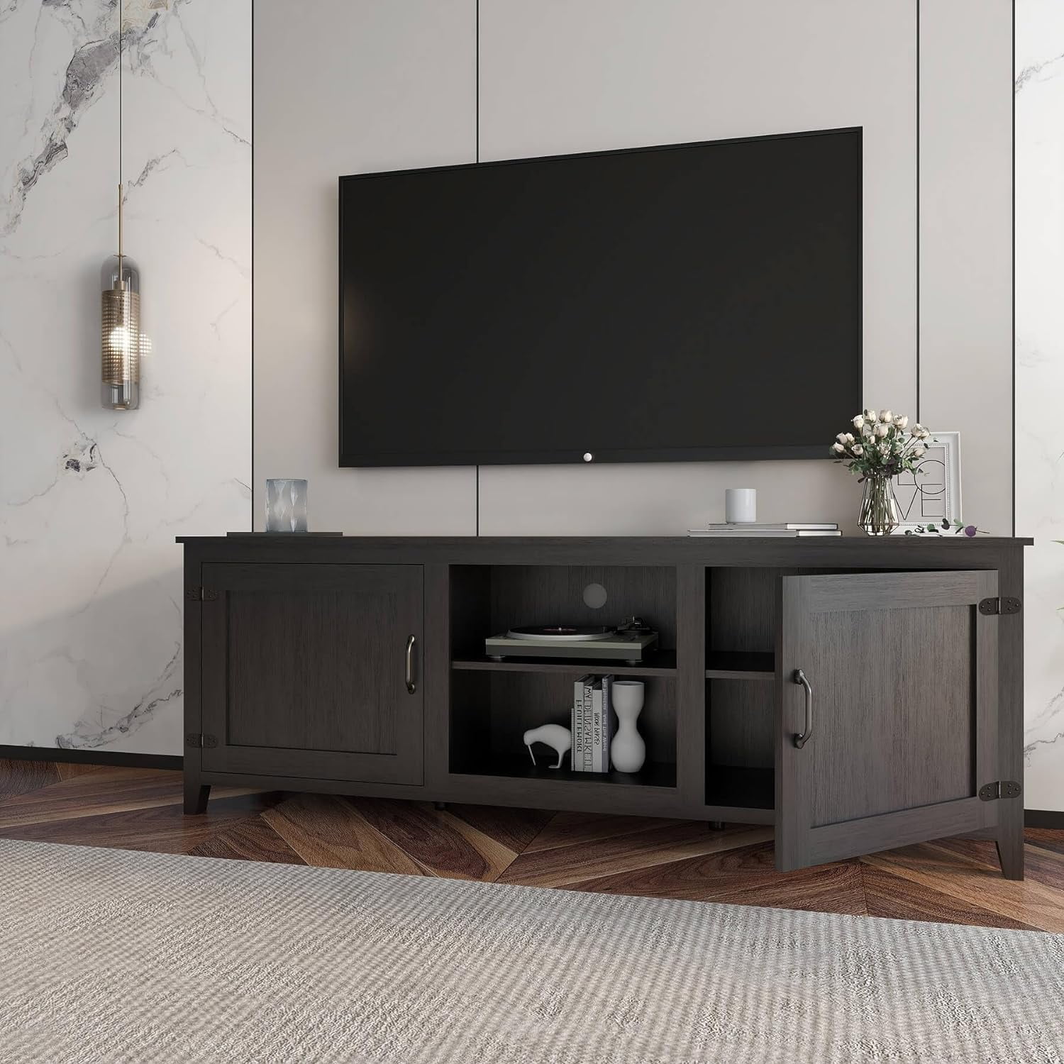Vivvoo 70" Modern TV Stand with Storage, Media Console for up to 80" TV ...