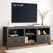 Unna 70-Inch Dark Brown Wood TV Cabinet with 2 Sliding Doors and Drawer ...